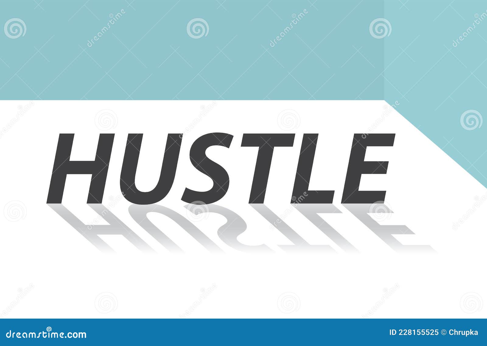 Hustle word with shadow stock vector. Illustration of work - 228155525