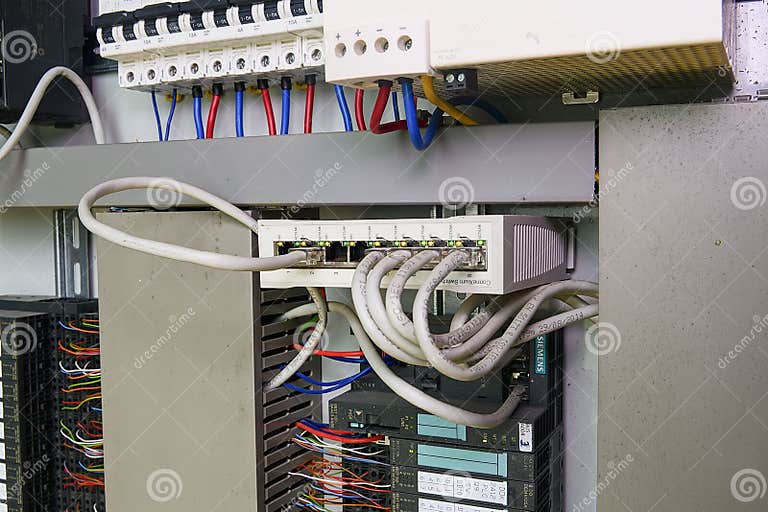 Image Shows Control Cubicle. Schneider Multimode Fiber Switch and ...