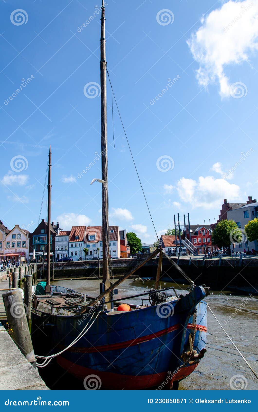 Husum, Germany - August 30, 2021: Husum Harbor Husumer Hafen at Low ...