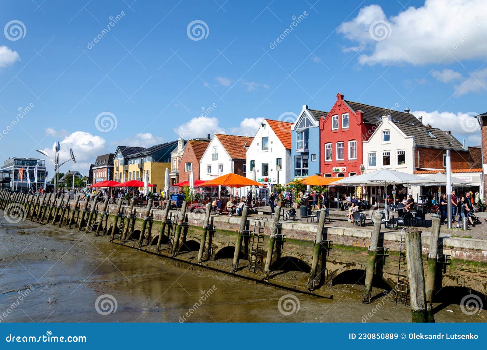 Husum, Germany - August 30, 2021: Husum Harbor Husumer Hafen at Low ...