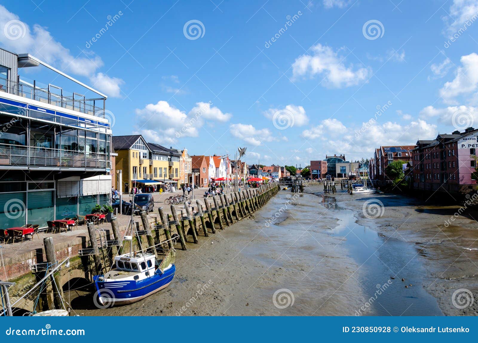 Husum, Germany - August 30, 2021: Husum Harbor Husumer Hafen at Low ...