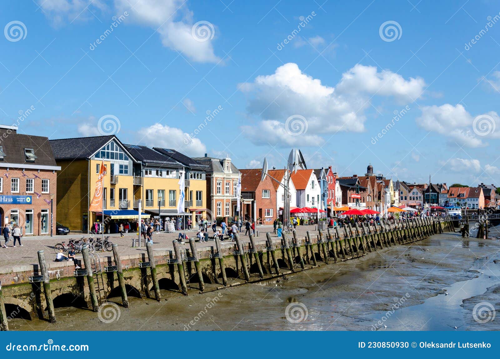 Husum, Germany - August 30, 2021: Husum Harbor Husumer Hafen at Low ...