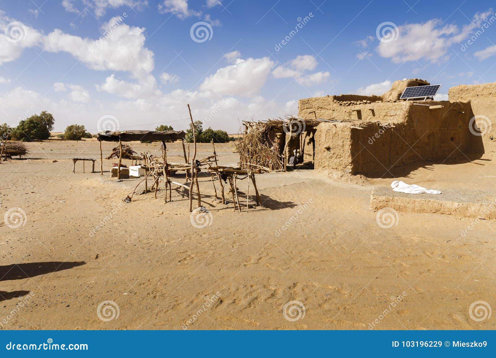 Hut Berber in the Sahara Desert Stock Image - Image of house, household ...