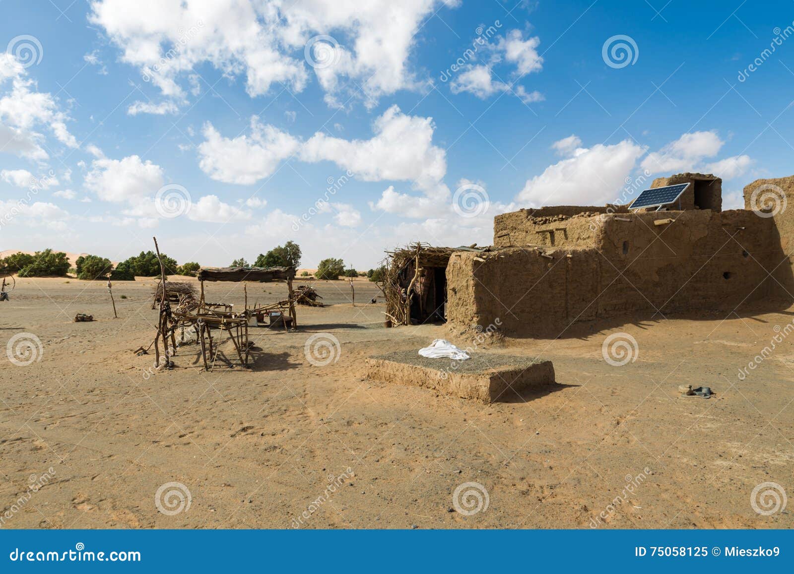 Hut Berber in the Sahara Desert. Stock Image - Image of solar, berber ...
