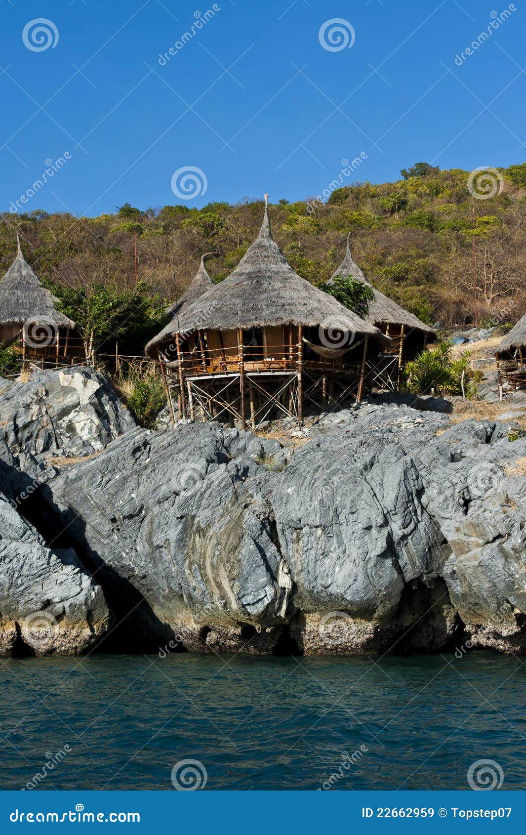 Hut on the Cliff Near the Sea Stock Image - Image of rock, stone: 22662959