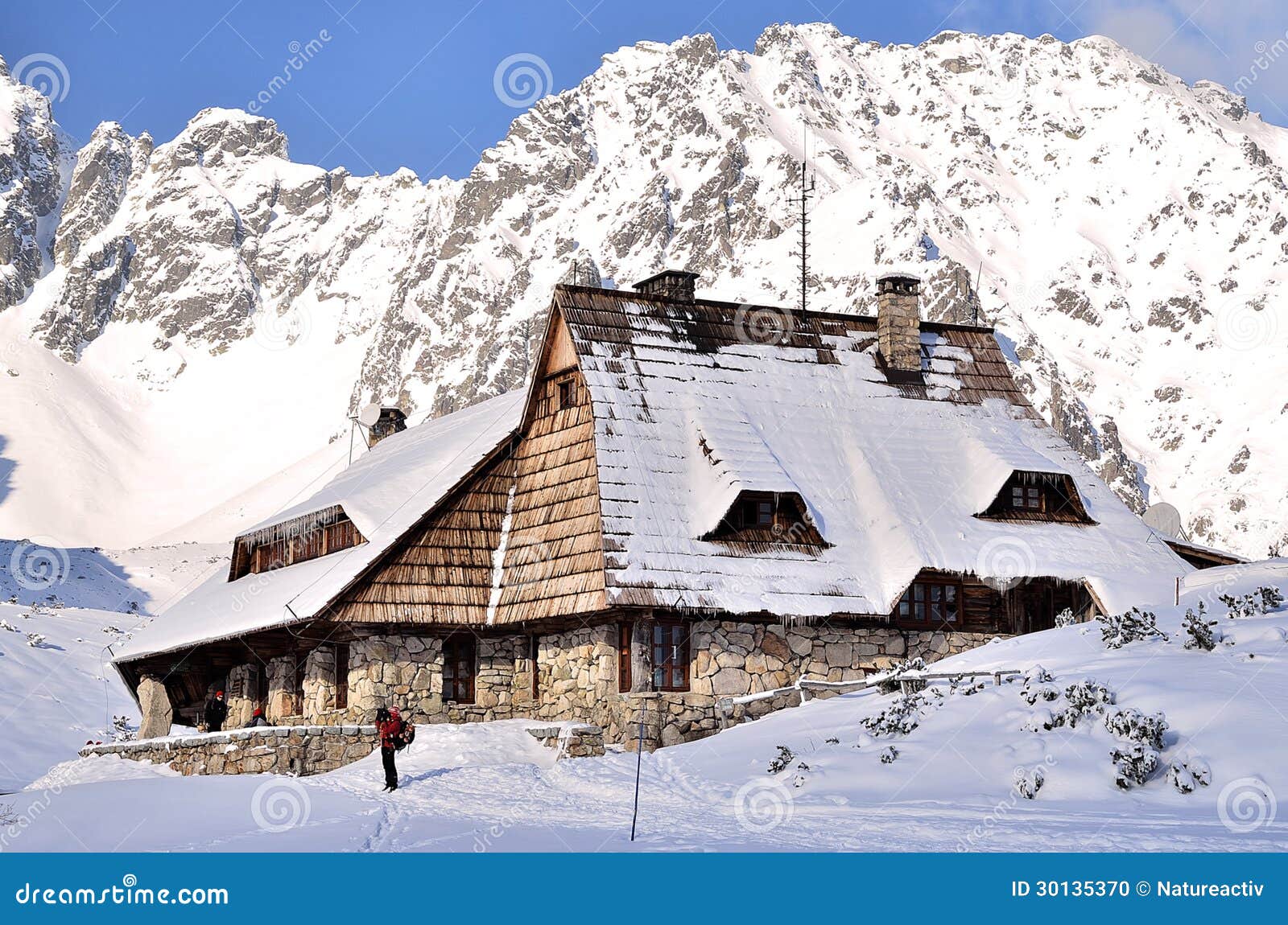 Hut in mountains stock photo. Image of blue, cold, people - 30135370
