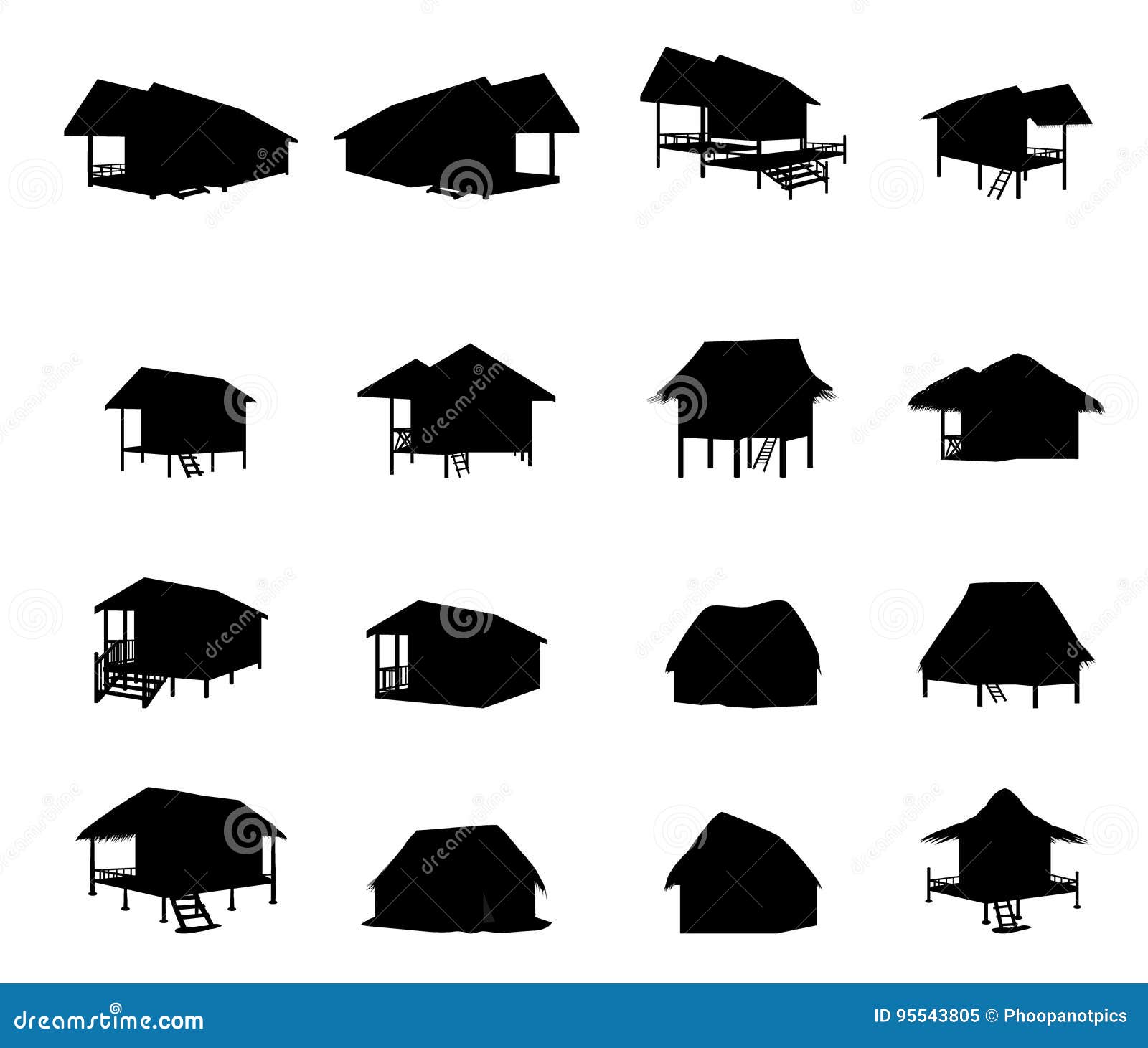 Hut design stock vector. Illustration of silhouette, agriculture - 95543805