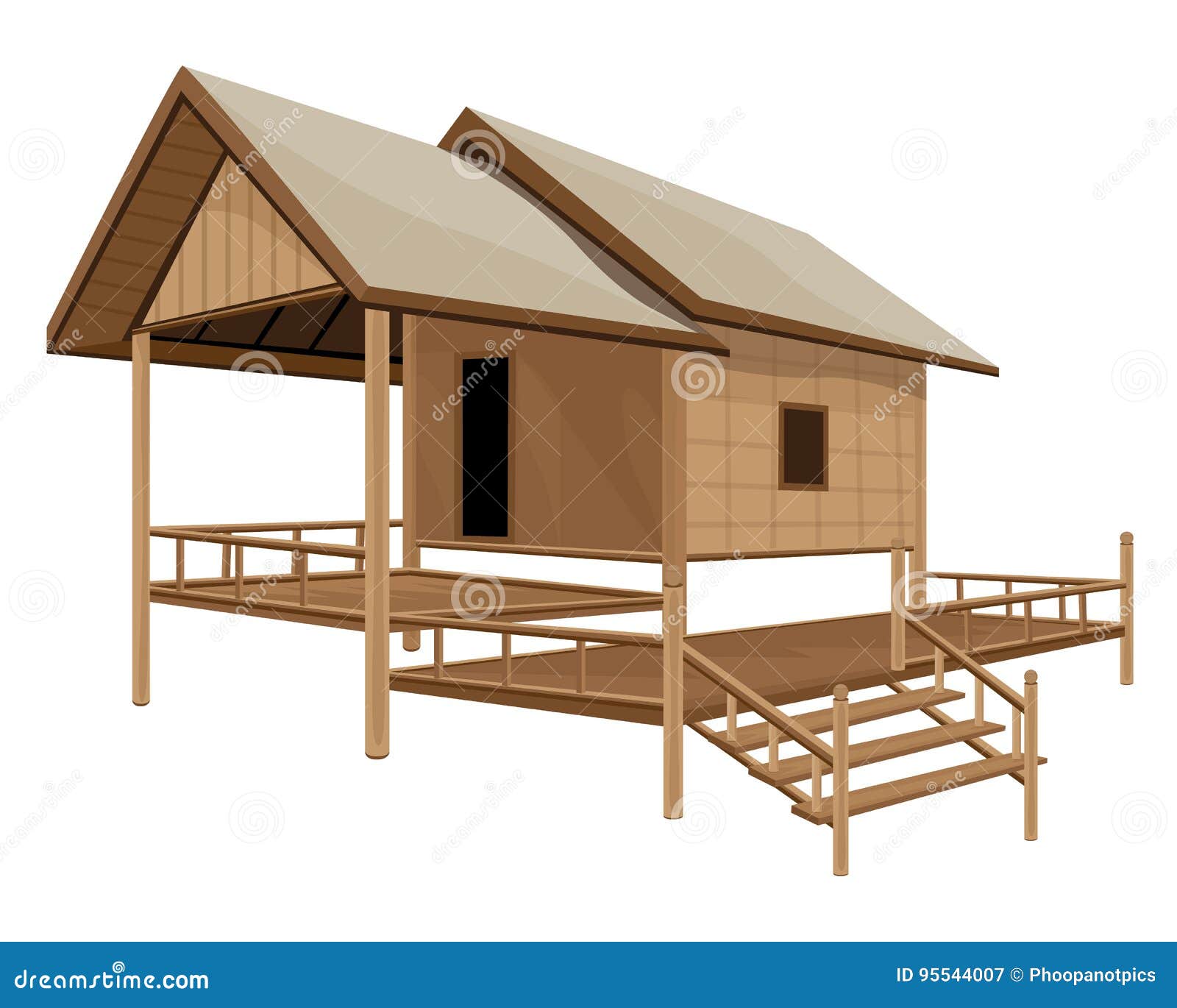 Hut design stock vector. Illustration of stair, door - 95544007