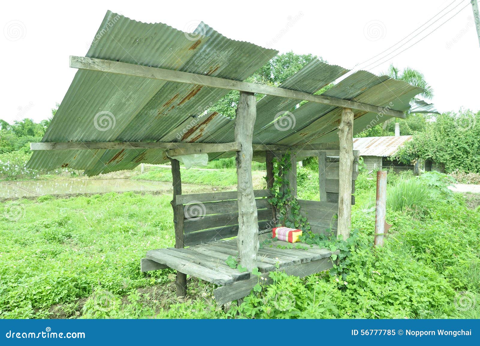 Hut in the field stock image. Image of relax, landscape - 56777785