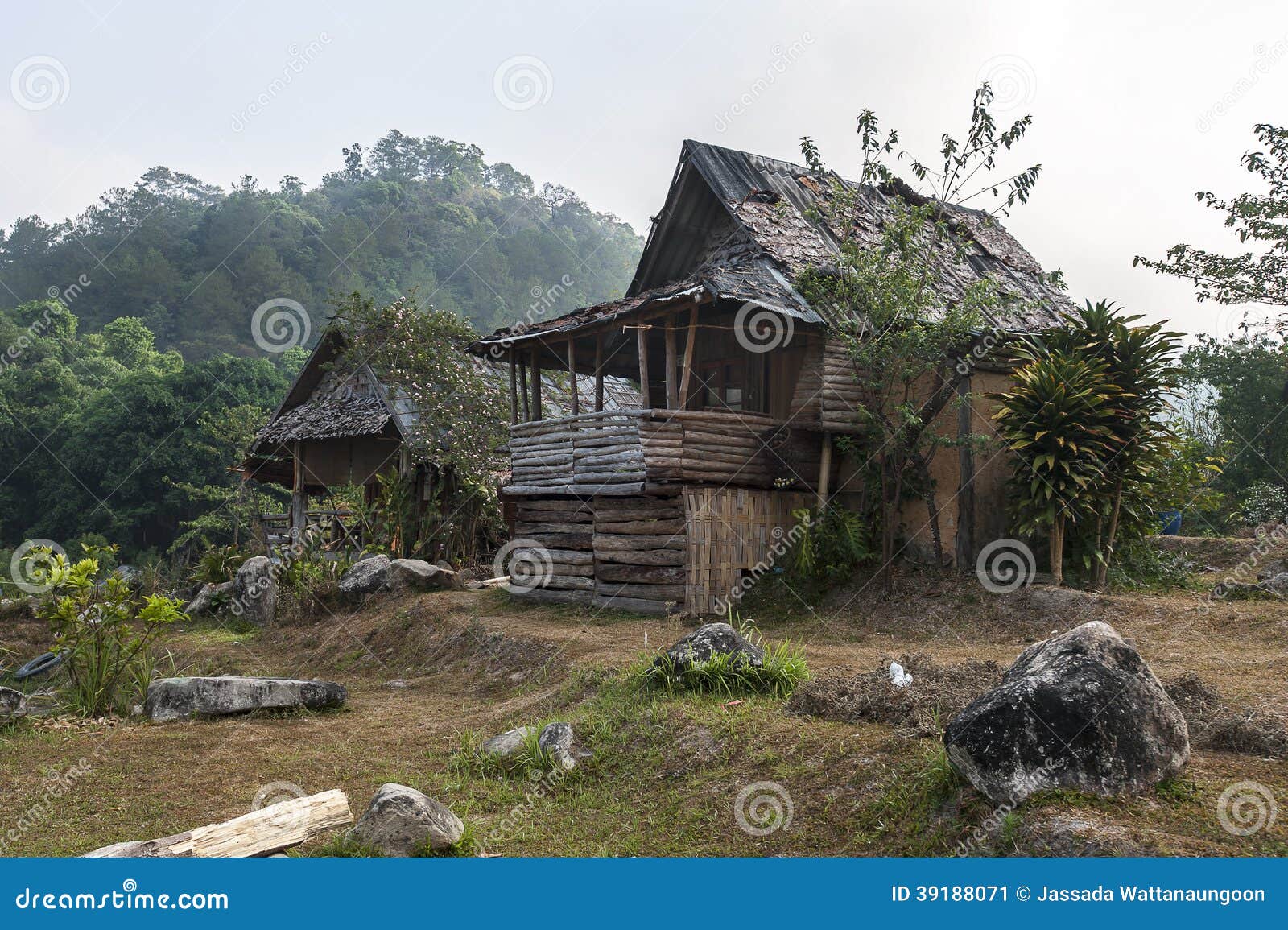 Hut in the forest stock image. Image of wide, mountain - 39188071
