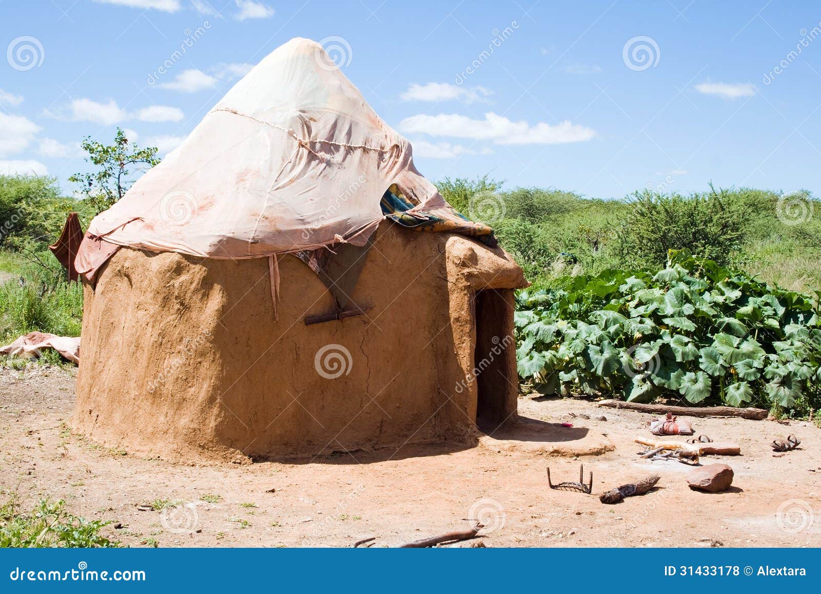 Hut of a Himba tribe stock photo. Image of traditional - 31433178