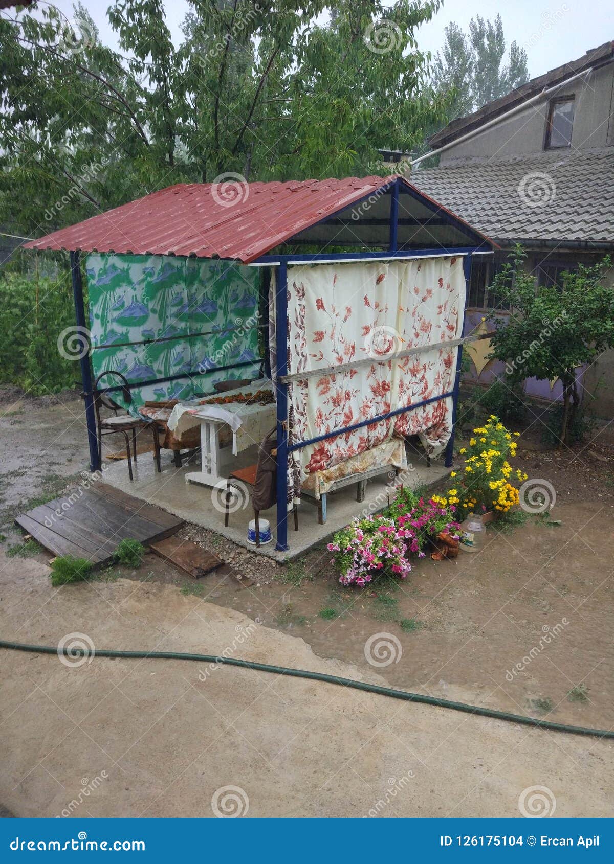 Hut stock photo. Image of rain, house - 126175104