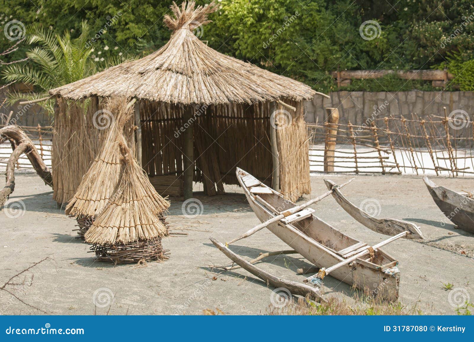 Hut stock photo. Image of aboriginal, beach, material - 31787080