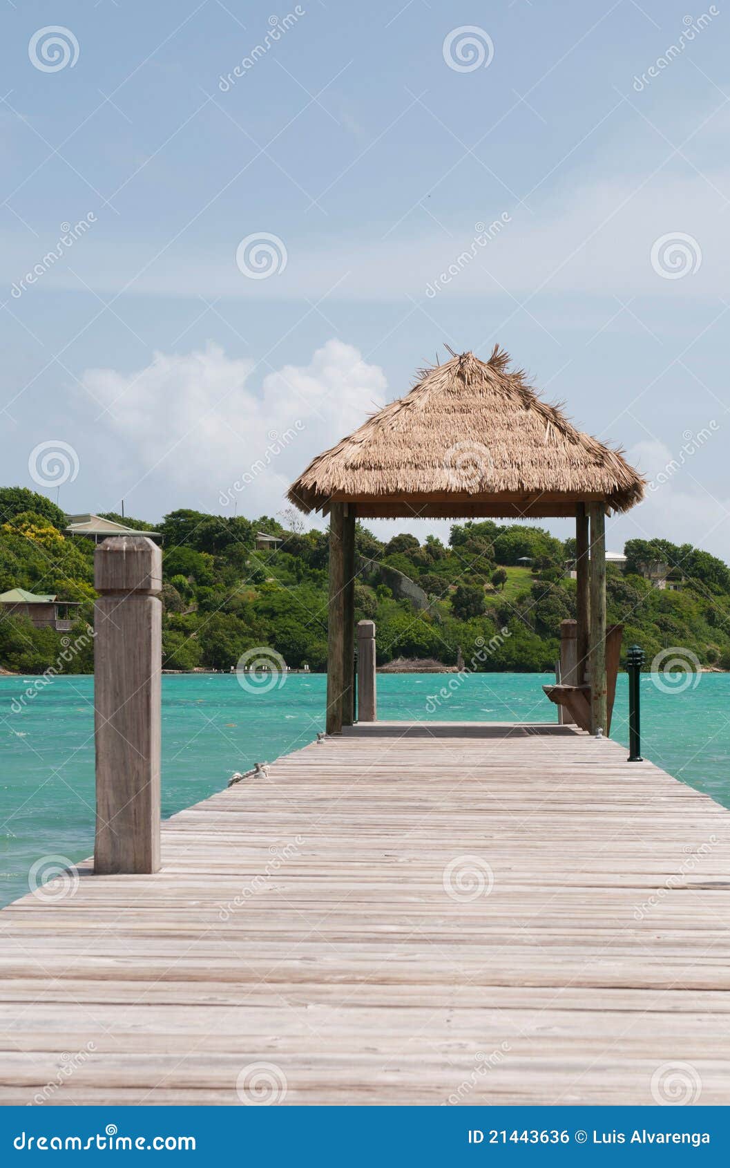Hut on jetty stock photo. Image of blue, caribbean, outdoor - 21443636