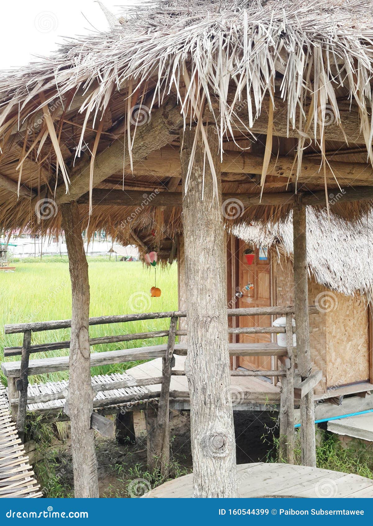 The Hut is Located in the Middle of a Wide Field. Stock Image - Image ...