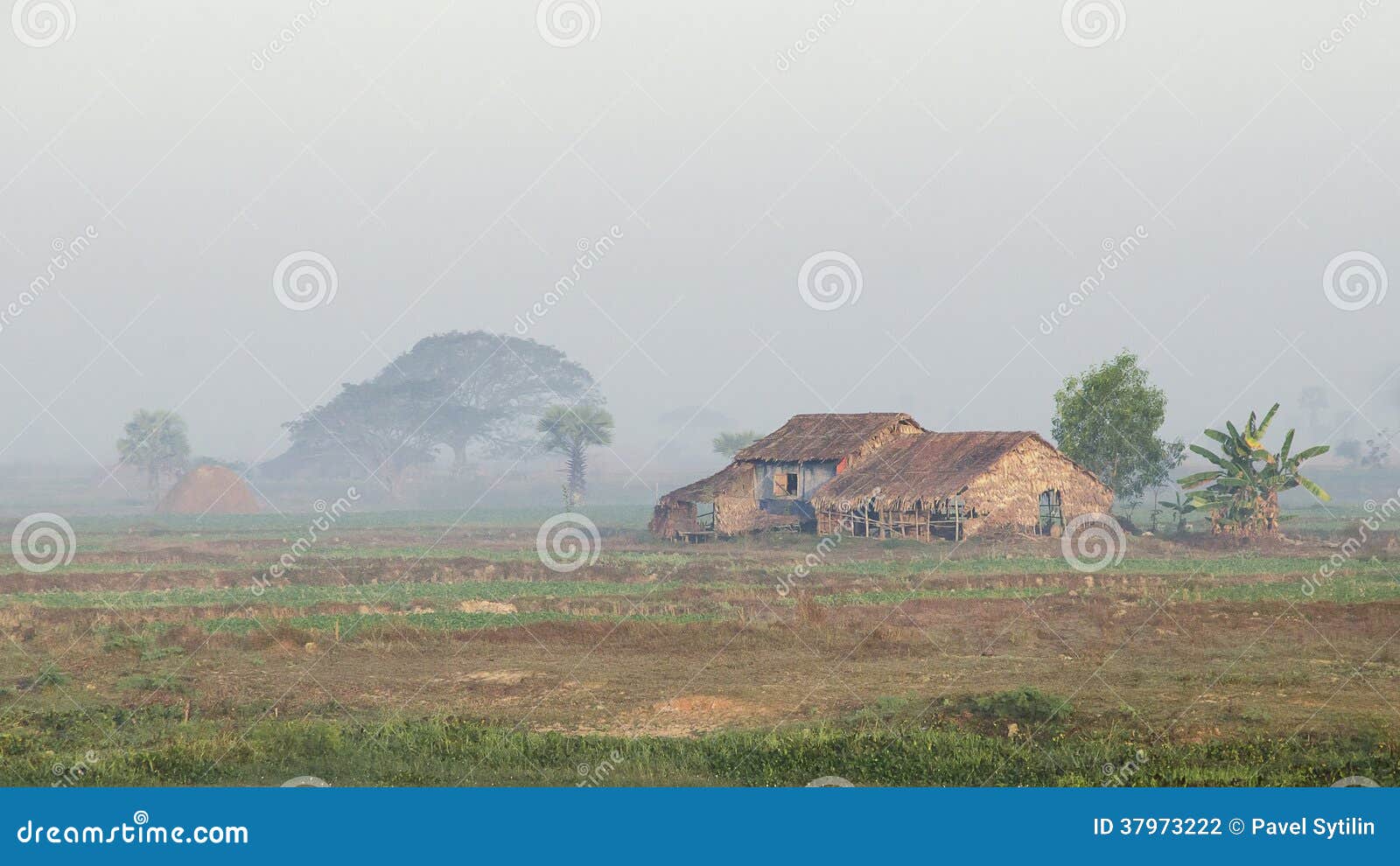 Hut Myanmar stock photo. Image of grassland, array, girder - 37973222