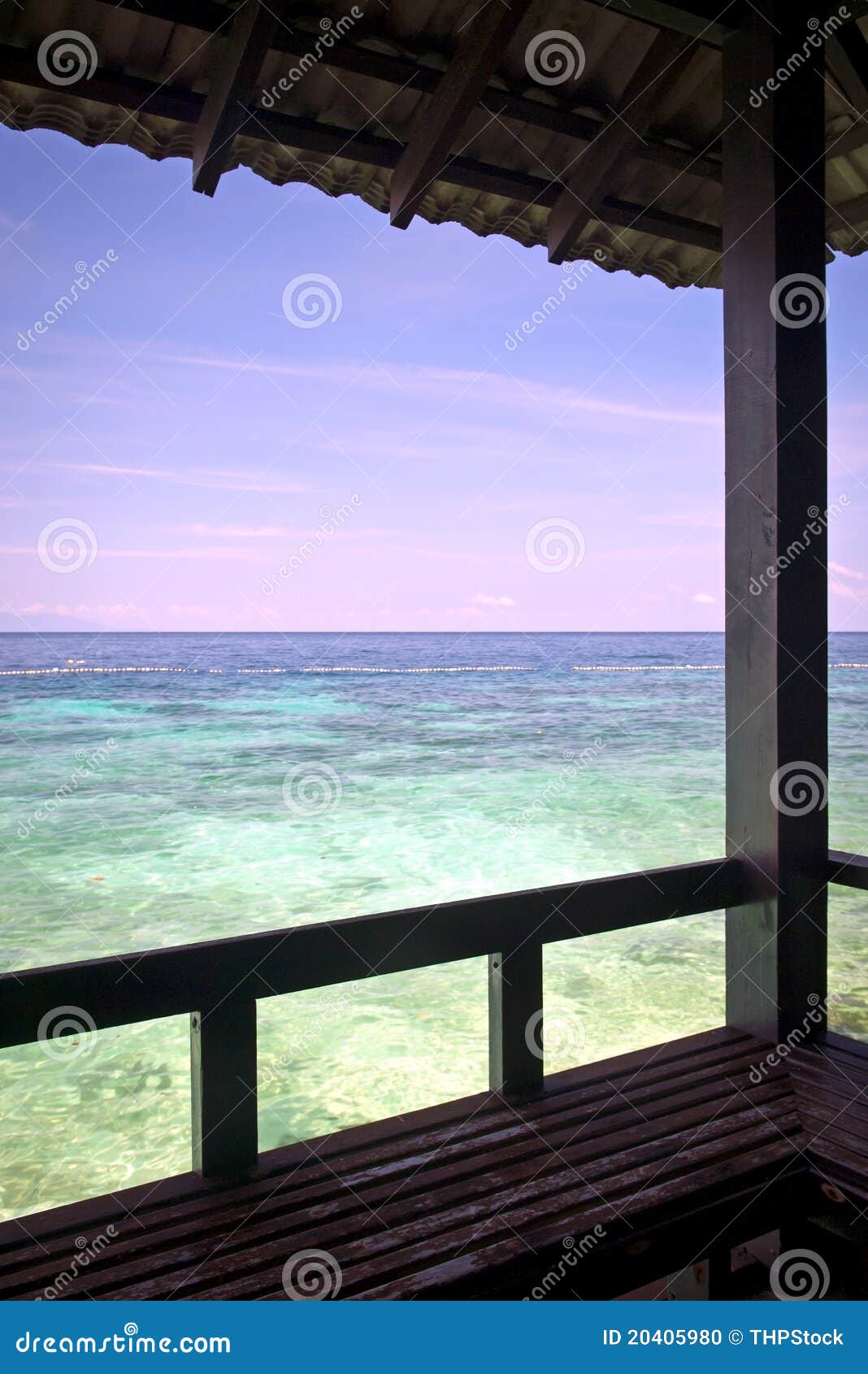 Hut Over Water stock photo. Image of destinations, exotic - 20405980