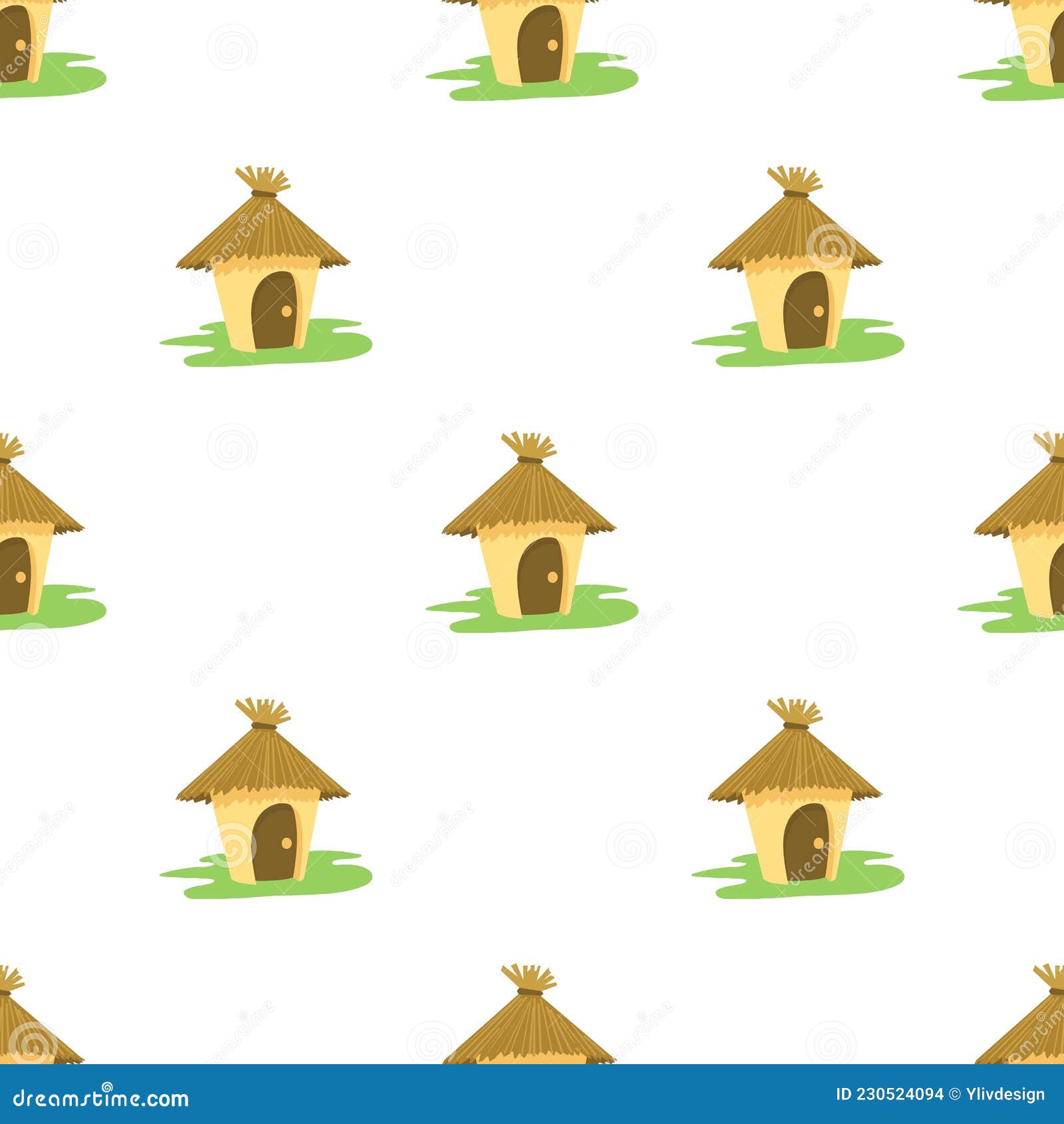 Hut Pattern Seamless Vector Stock Vector - Illustration of hawaiian ...