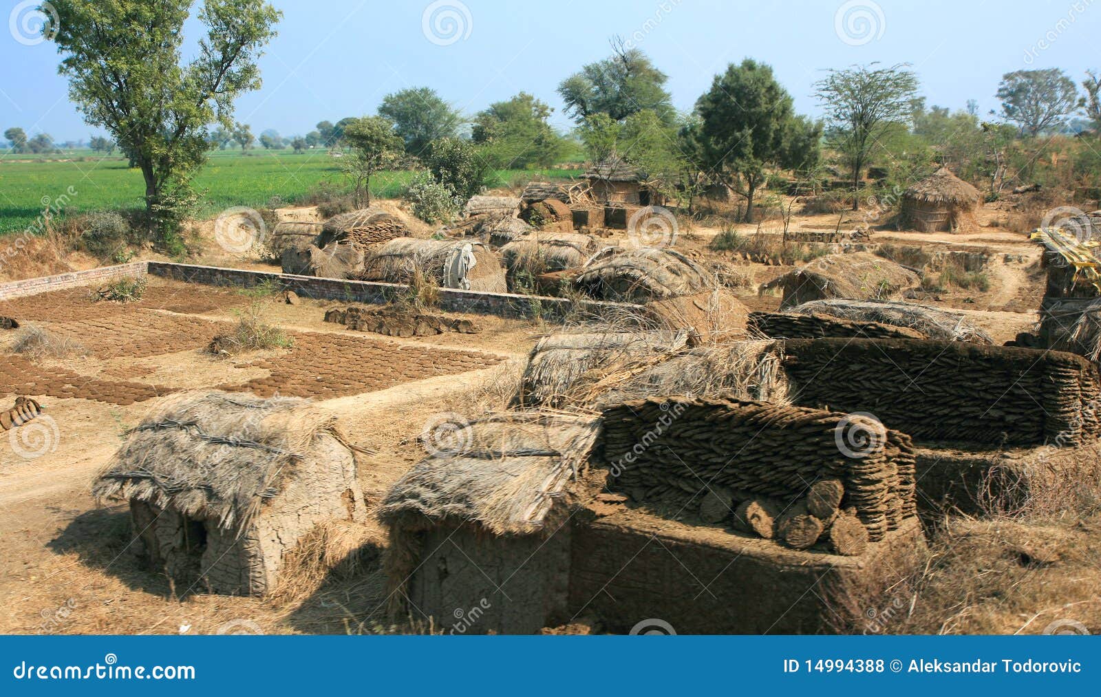 Hut in Poor Village in India Stock Photo - Image of asian, countryside ...