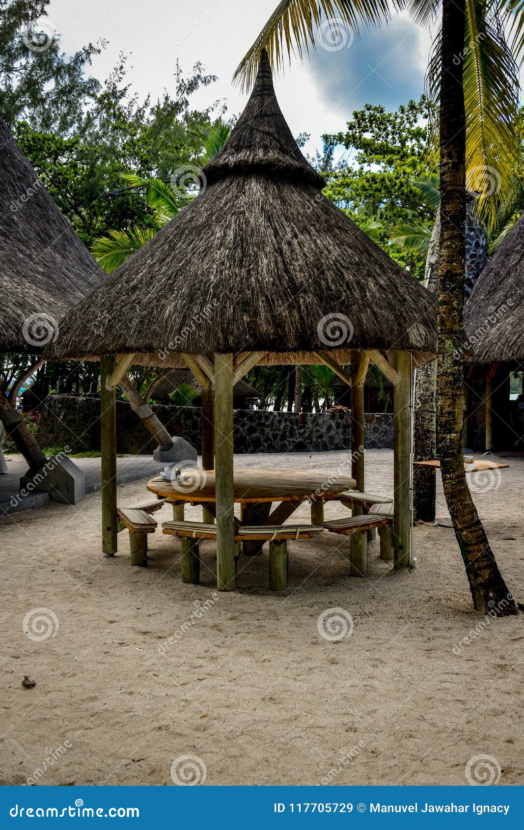Hut for Resting on the Shores of Indian Ocean Stock Image - Image of ...