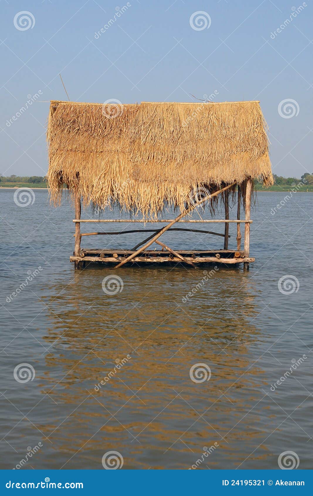 Hut in the river stock image. Image of cottage, river - 24195321