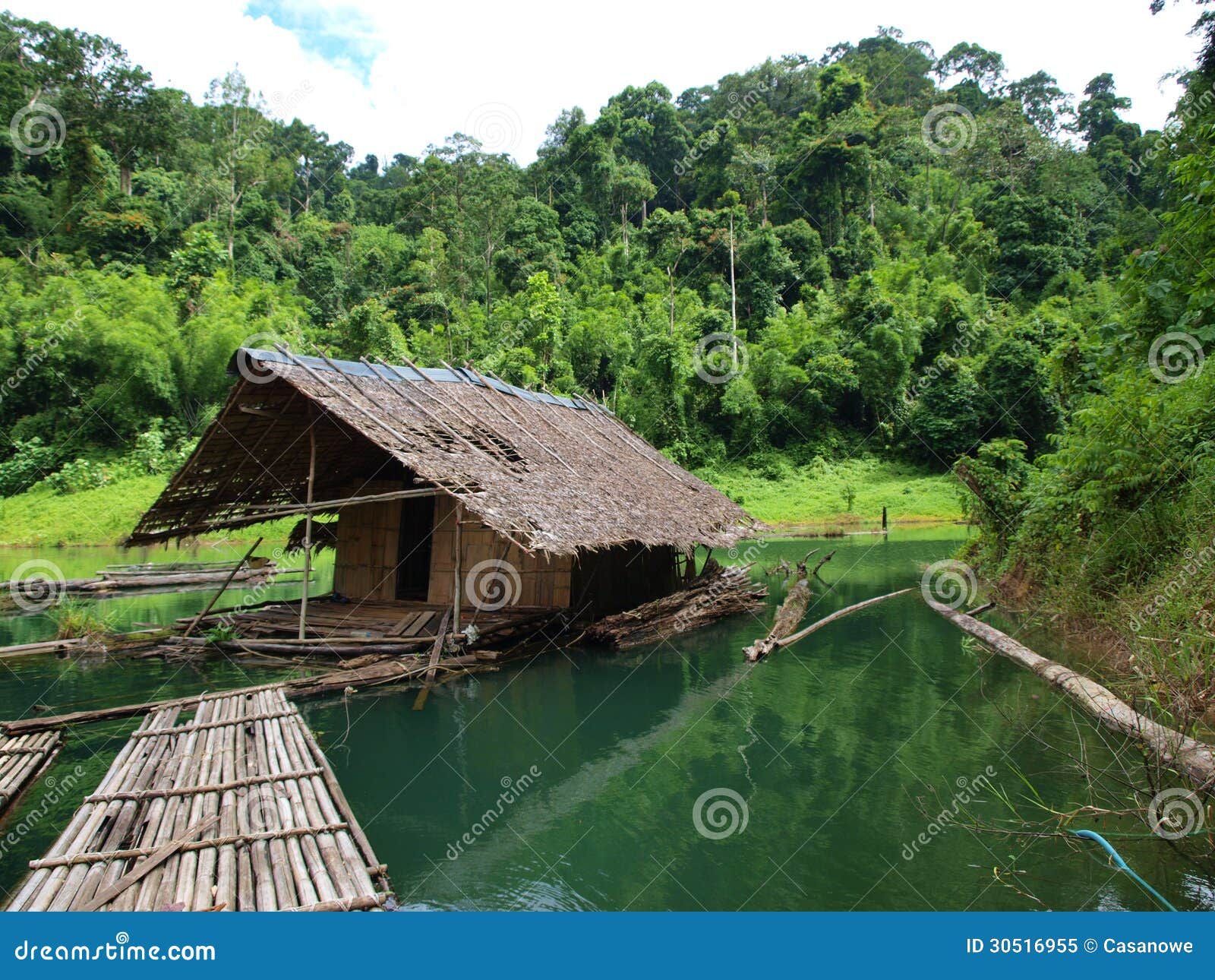 Hut on river stock image. Image of cottage, community - 30516955