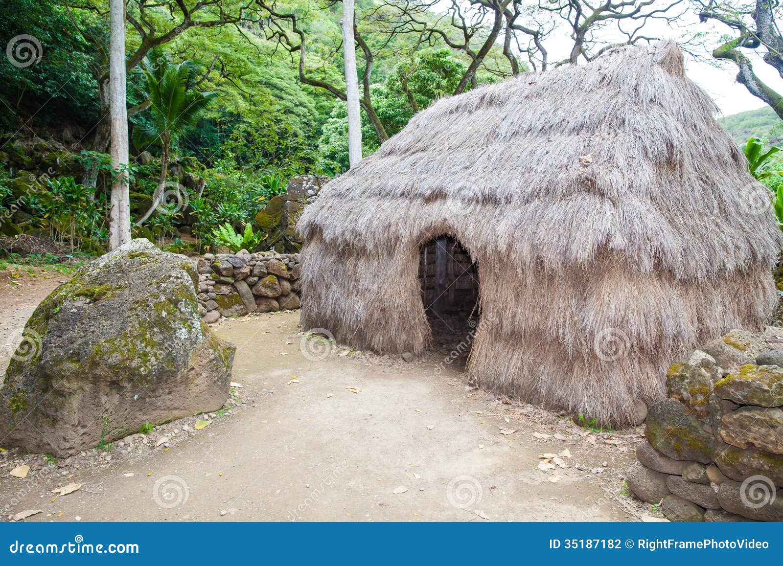 Hut stock photo. Image of climate, coconut, heiau, falls - 35187182