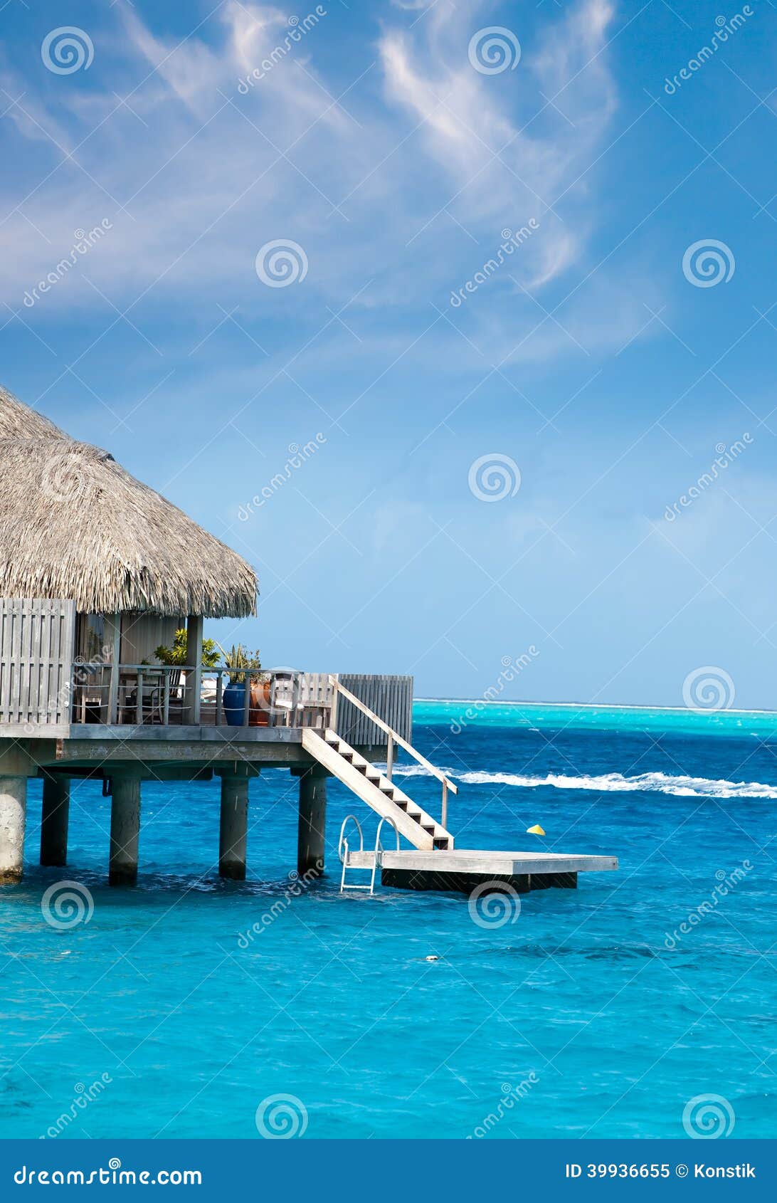 Hut in the sea stock image. Image of atoll, idyllic, paradise - 39936655