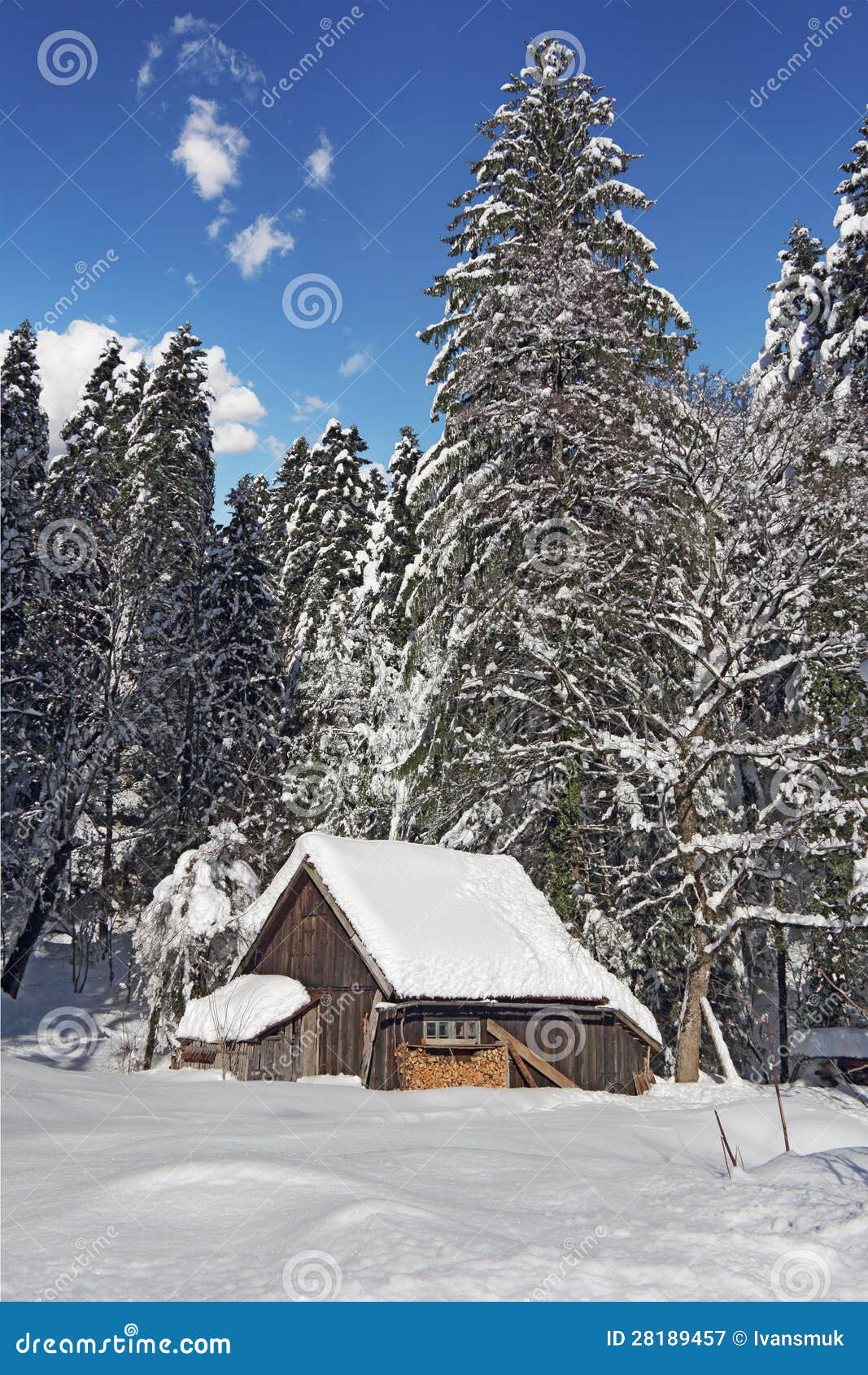 Hut in snow stock image. Image of house, scenery, idyllic - 28189457