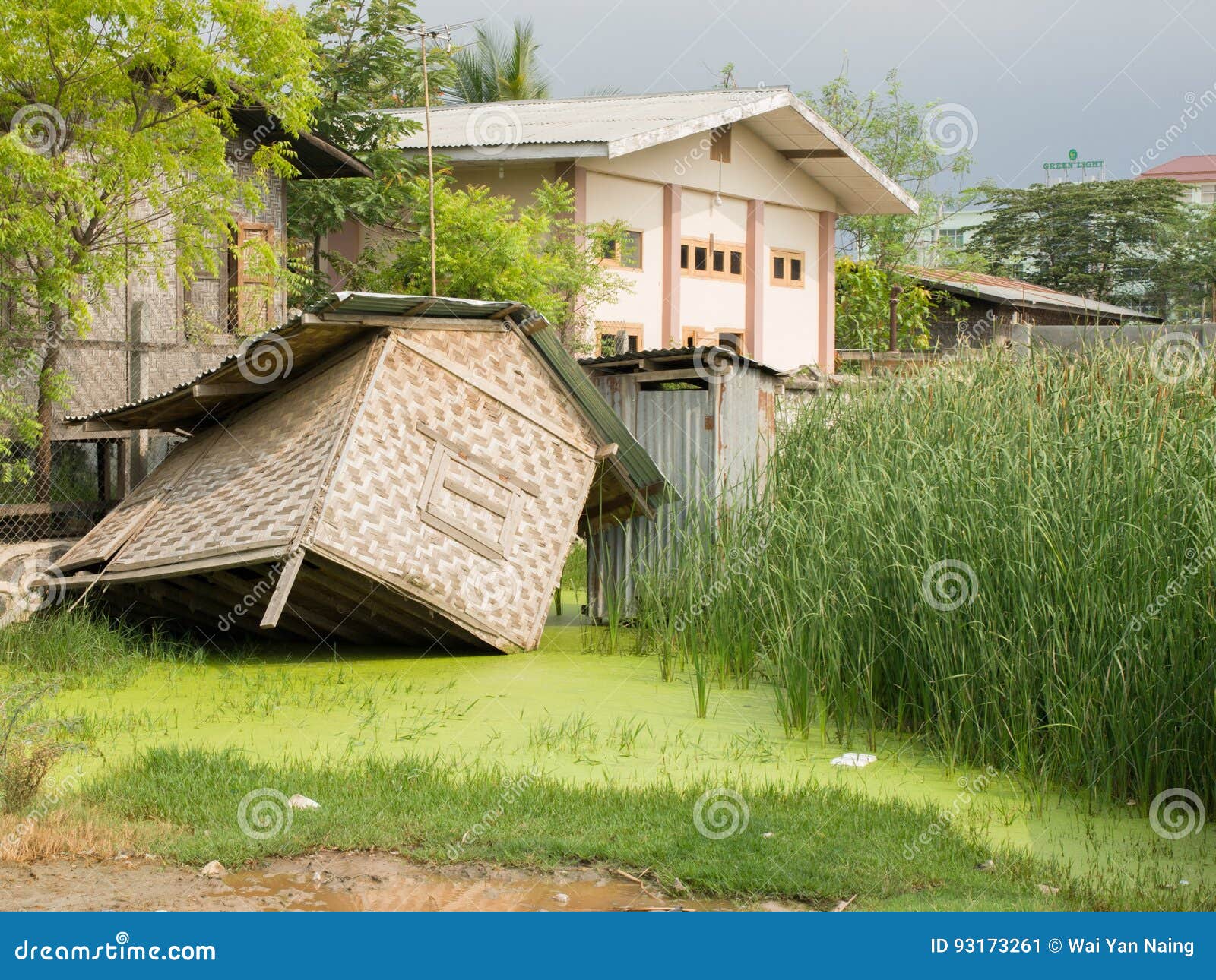 HUT SUBMERGED in MUD stock image. Image of drizzling - 93173261