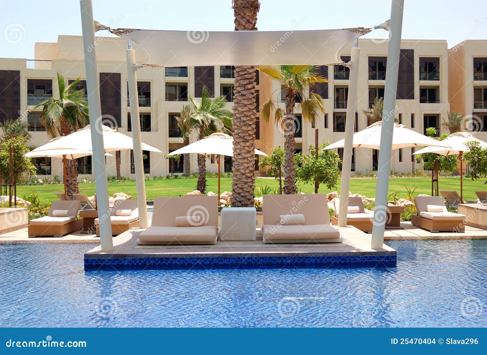 Hut at Swimming Pool of the Luxury Hotel Stock Photo - Image of ...