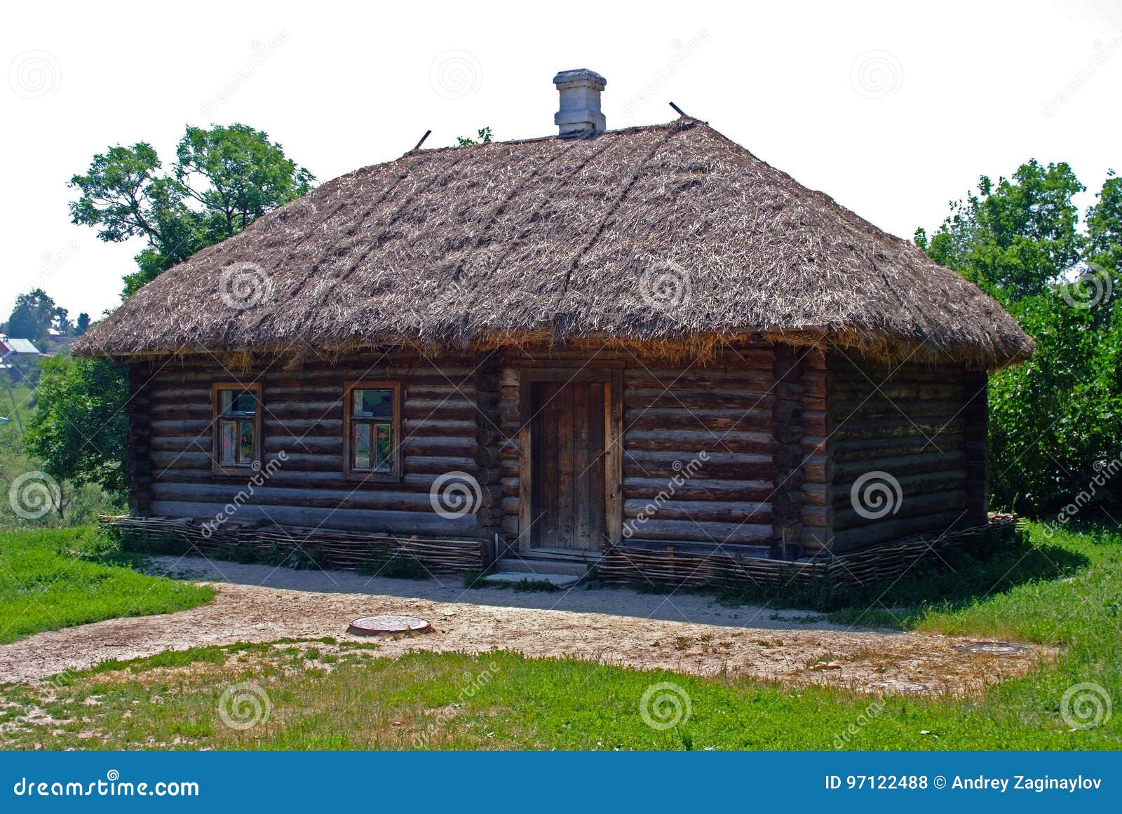 A Hut with a Thatched Roof. Stock Photo - Image of complex, museum ...