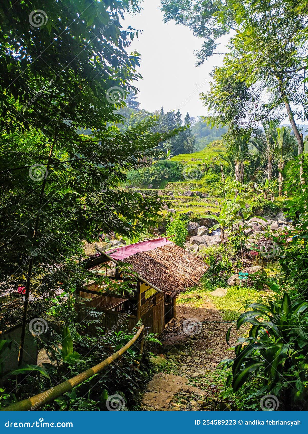 A Hut To Rest after Tired of Farming Stock Image - Image of forest ...