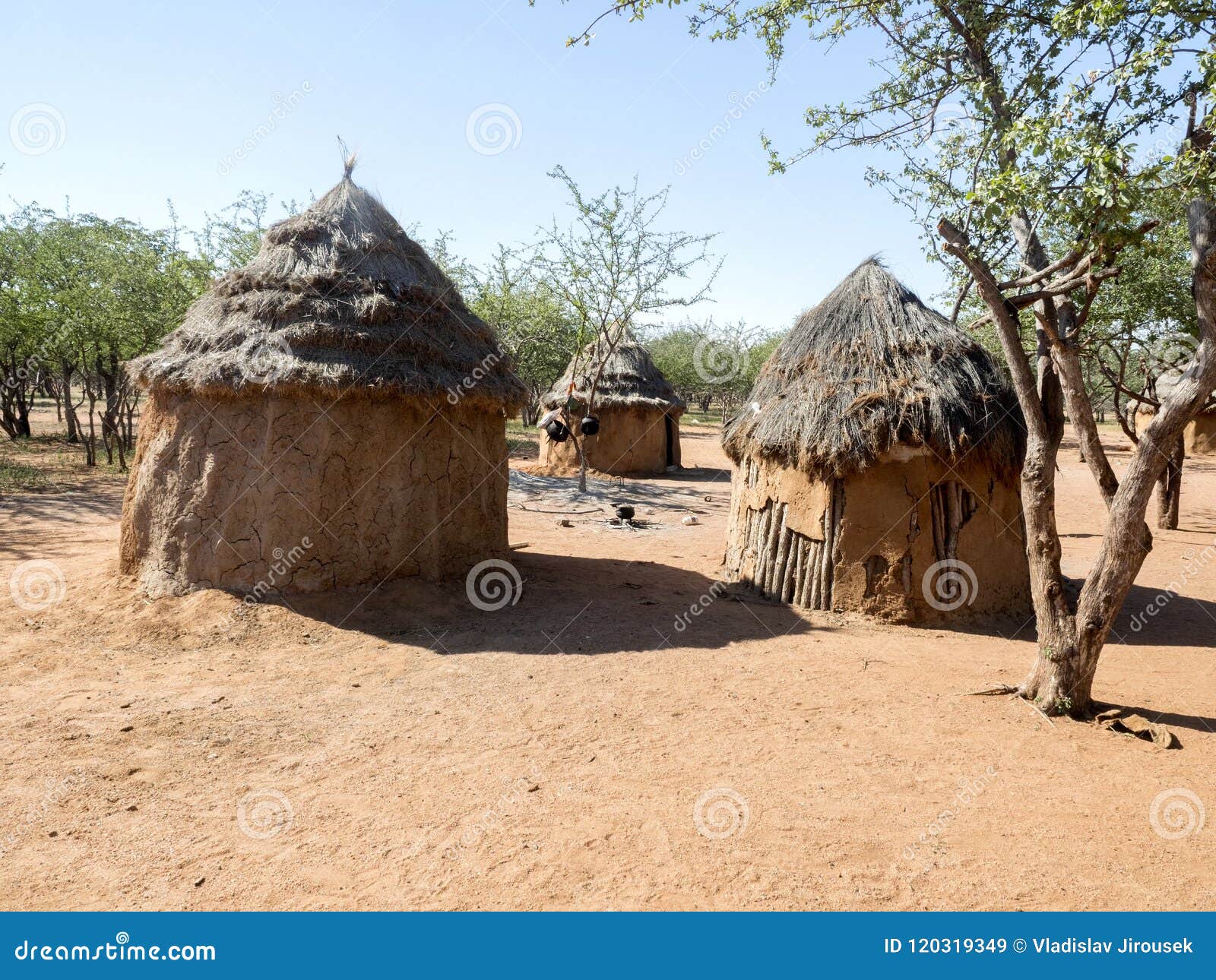 Hut of the Tribe of Himba, Northern Namibia Stock Image - Image of ...