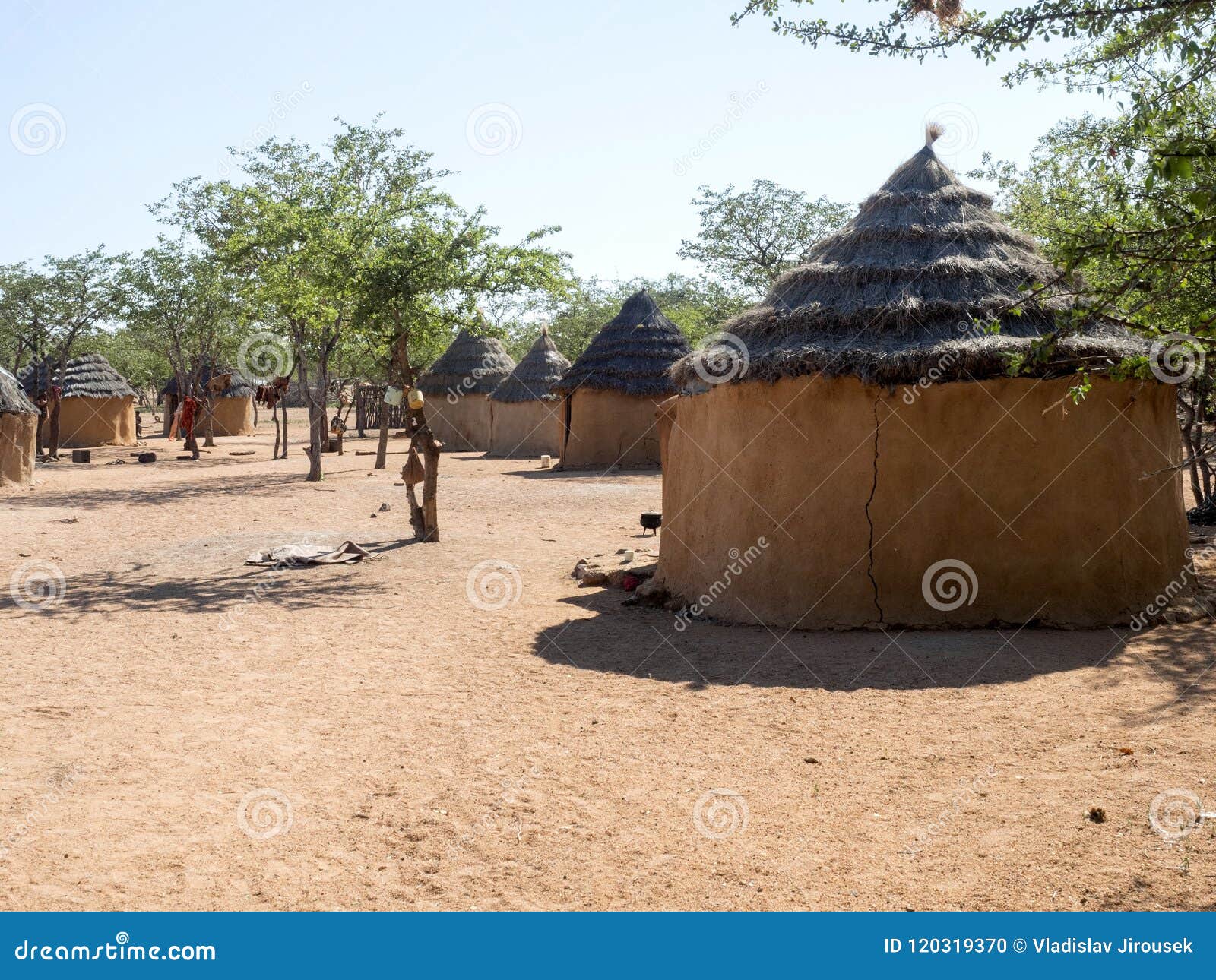 Hut of the Tribe of Himba, Northern Namibia Stock Photo - Image of ...