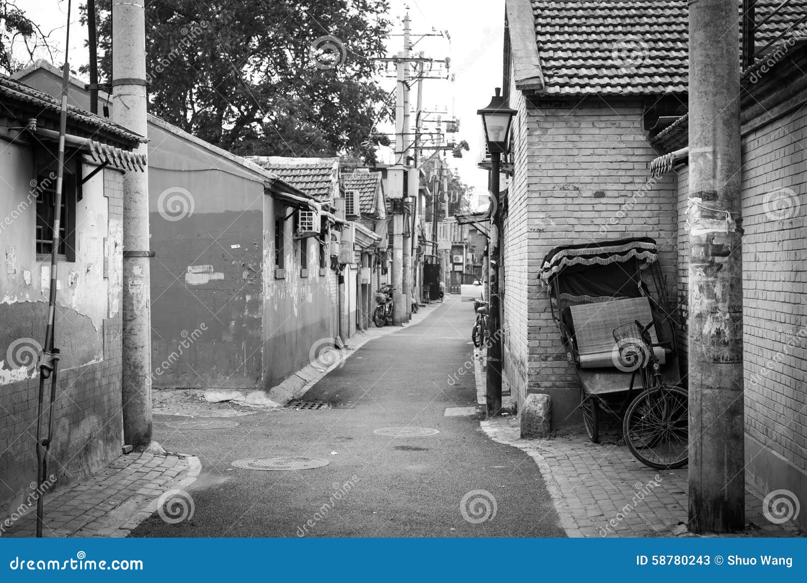 Hutong in old Beijing city stock image. Image of path - 58780243