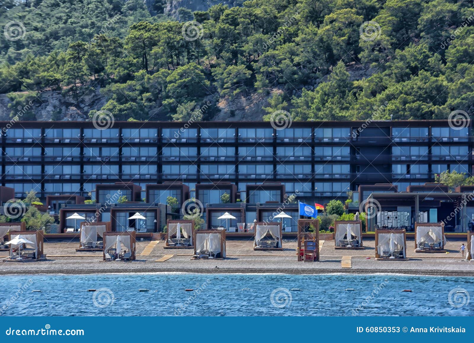 Huts at the Beach of Luxury Hotel Editorial Stock Photo - Image of ...