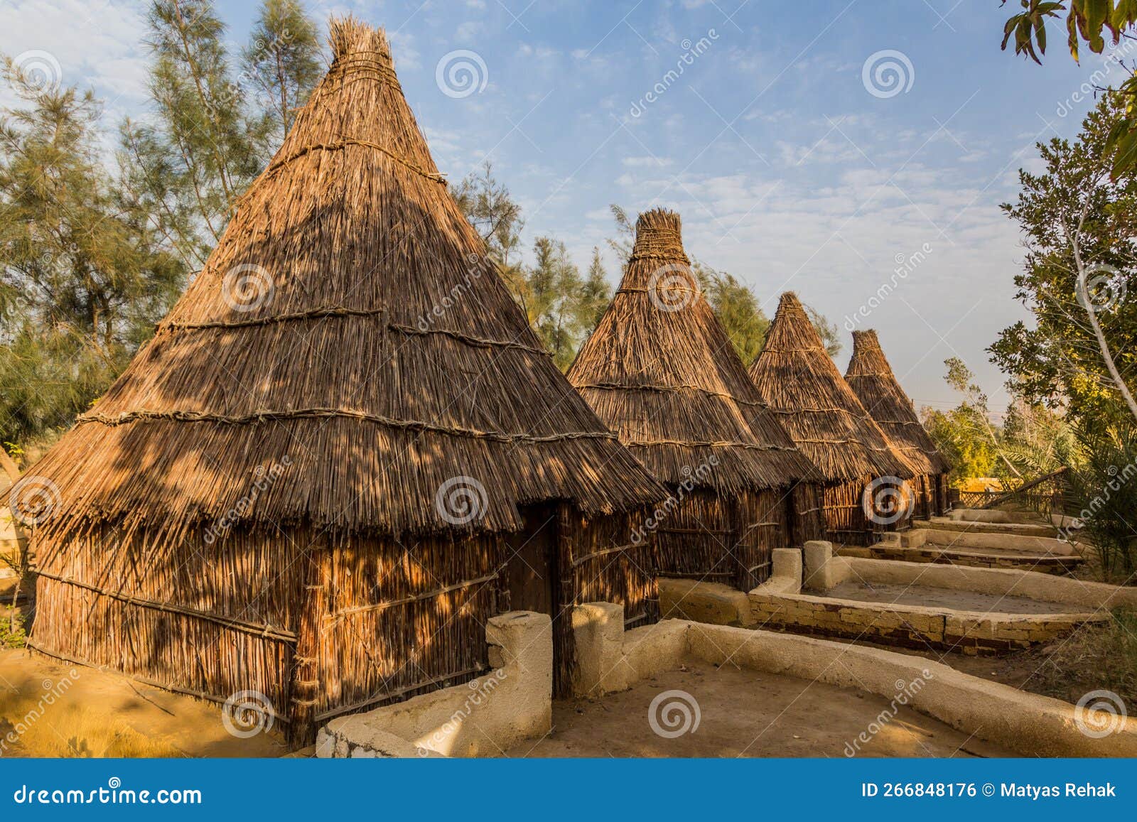 Huts of a Desert Camp in Bahariya Oasis, Egy Stock Photo - Image of ...