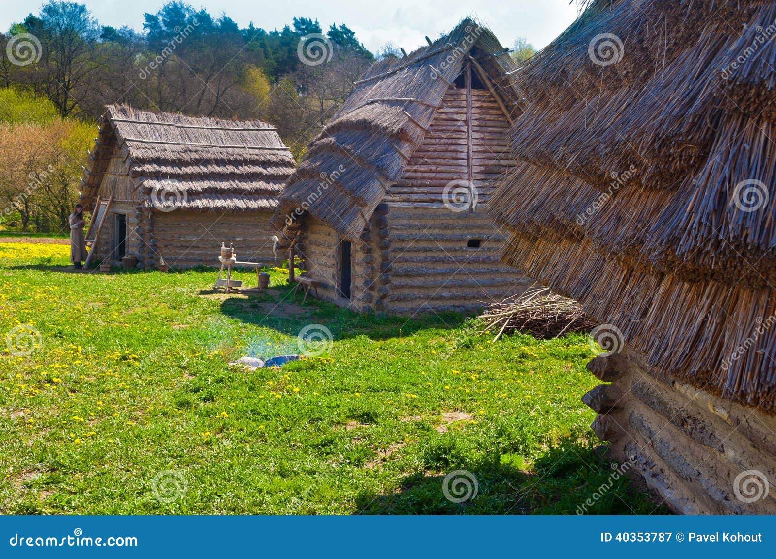 Huts stock image. Image of green, blue, roof, antique - 40353787