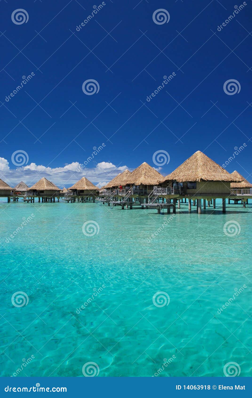 Huts on the water stock photo. Image of bungalow, turquoise - 14063918