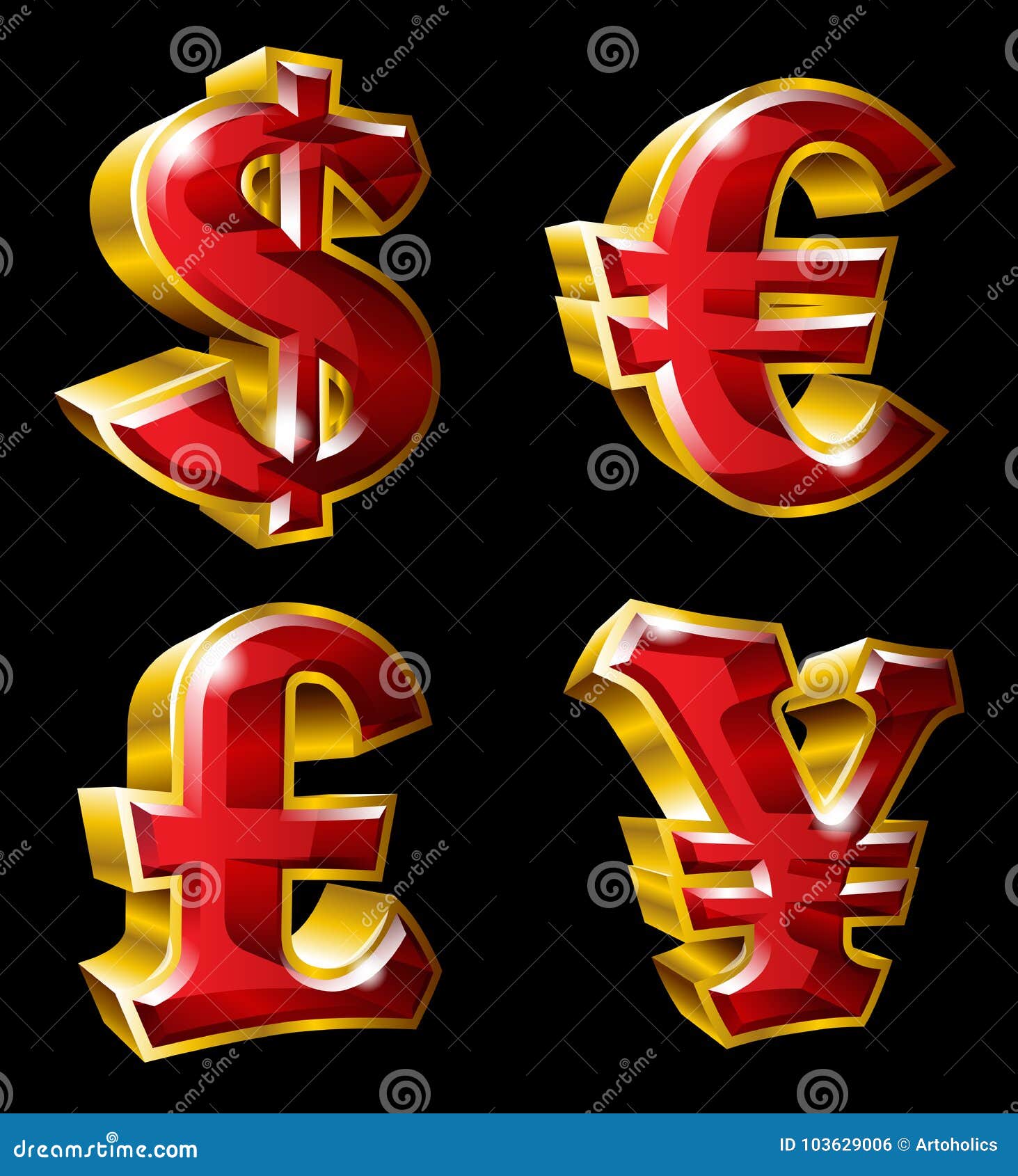 Huvudsakliga Valutasymboler Vektor Illustrationer - Illustration av ...