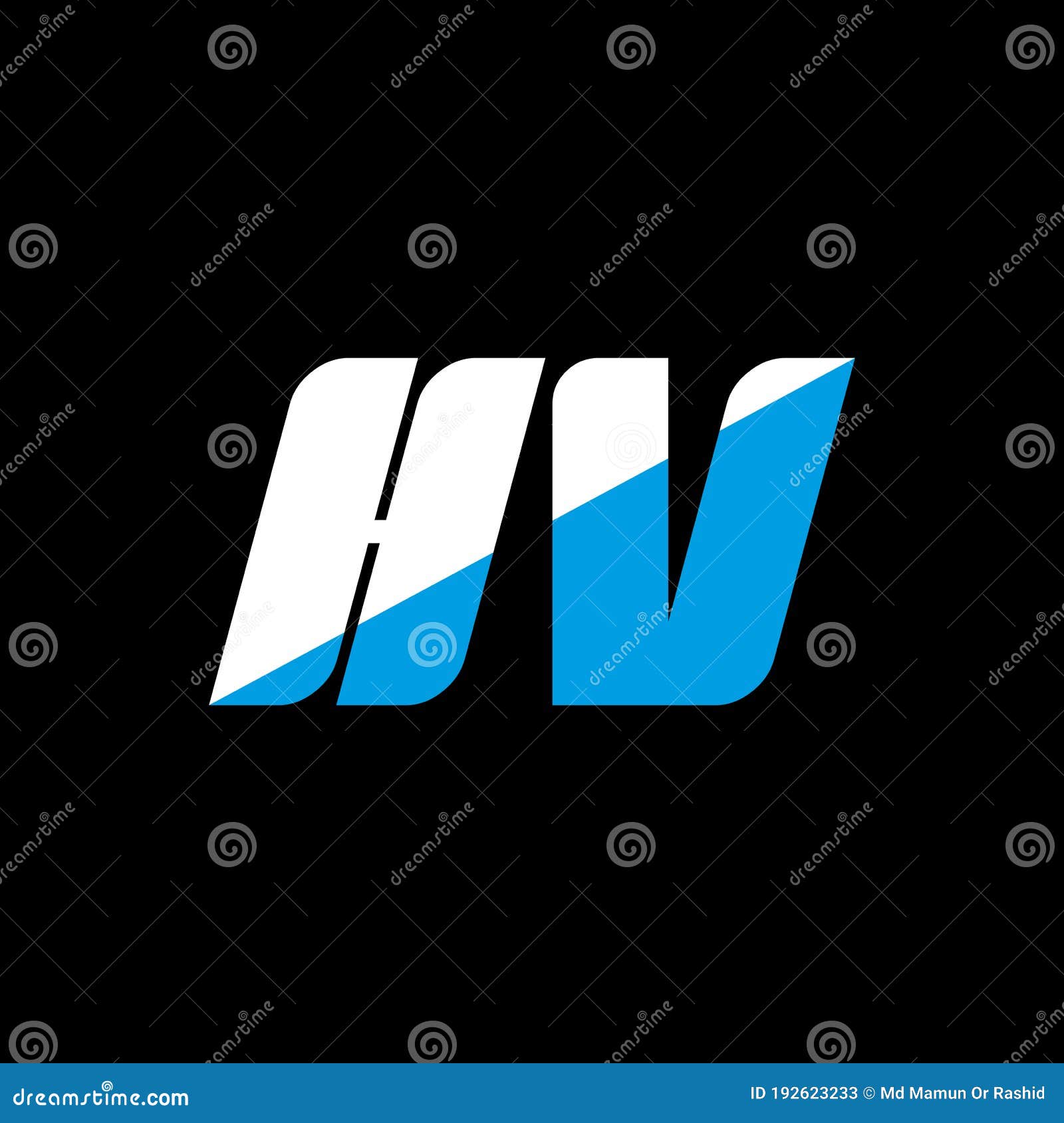 HV Letter Logo Design on Black Background. HV Creative Initials Letter ...