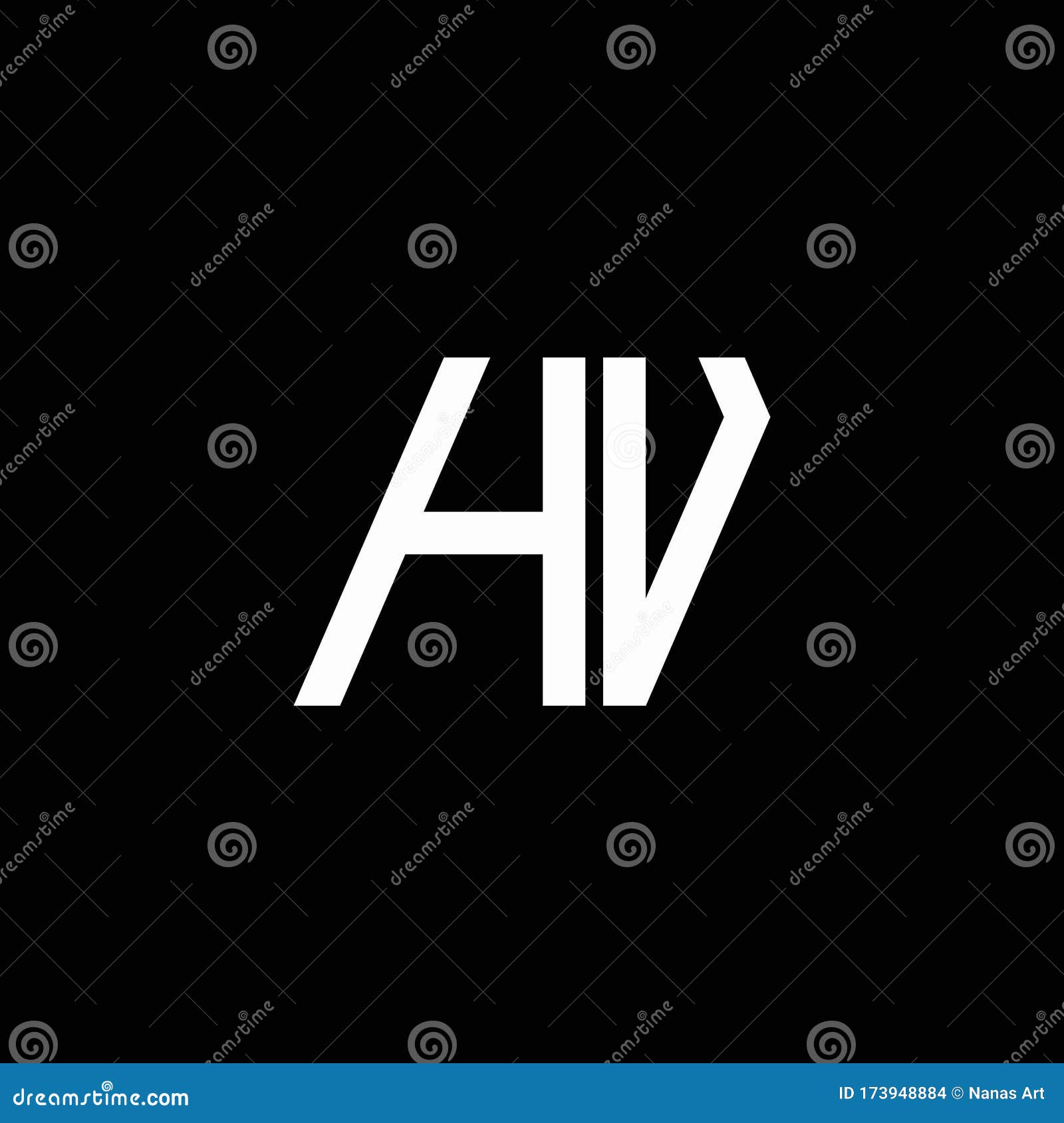HV Logo Abstract Monogram Isolated on Black Background Stock Vector ...