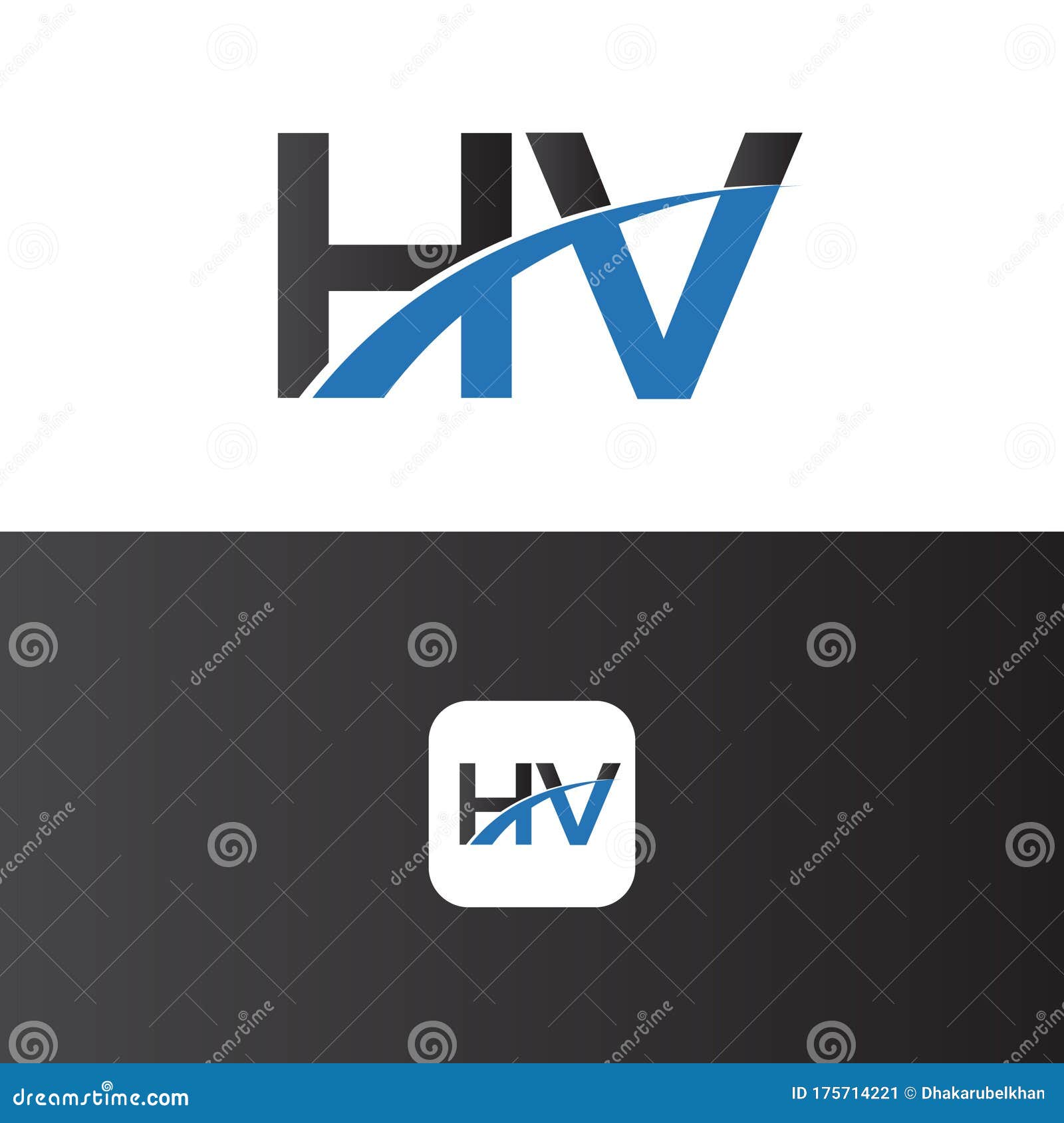 HV Logo Letter Design Template Element Stock Vector - Illustration of ...
