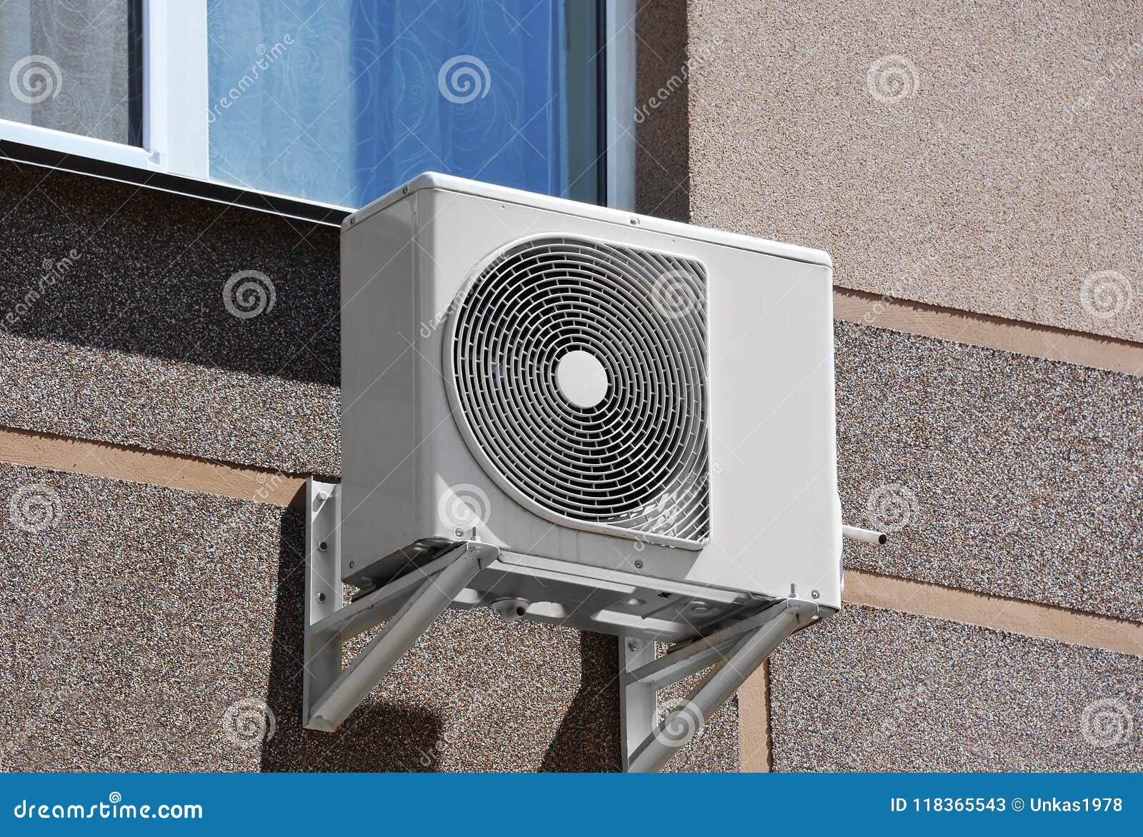 Air Conditioner System on Wall Stock Image - Image of mechanical ...