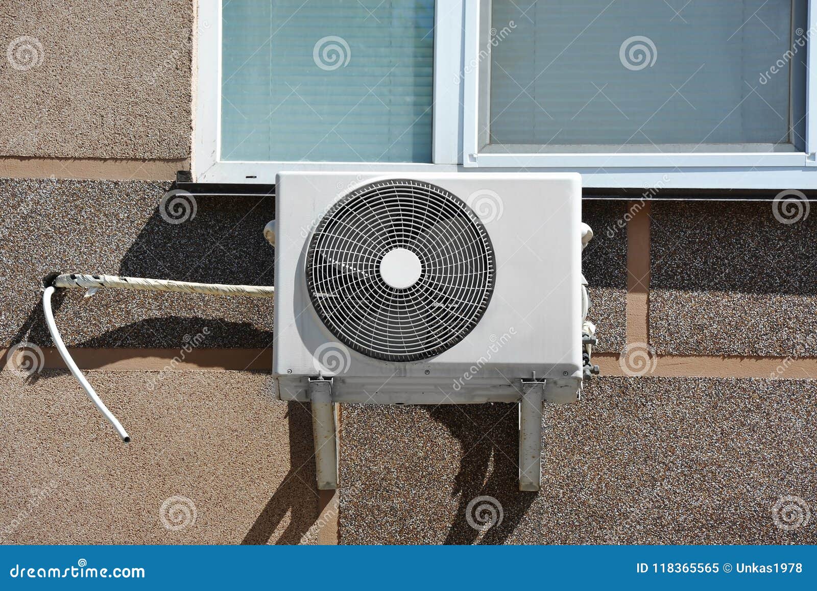 Air Conditioner System on Wall Stock Image - Image of hvac ...