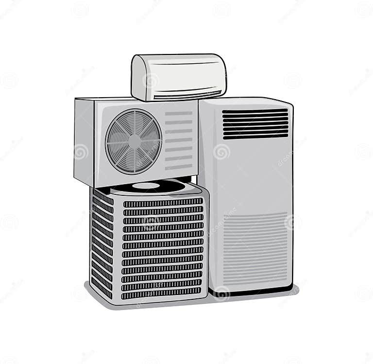 Air Conditioner Devices Design Illustration Stock Vector - Illustration ...