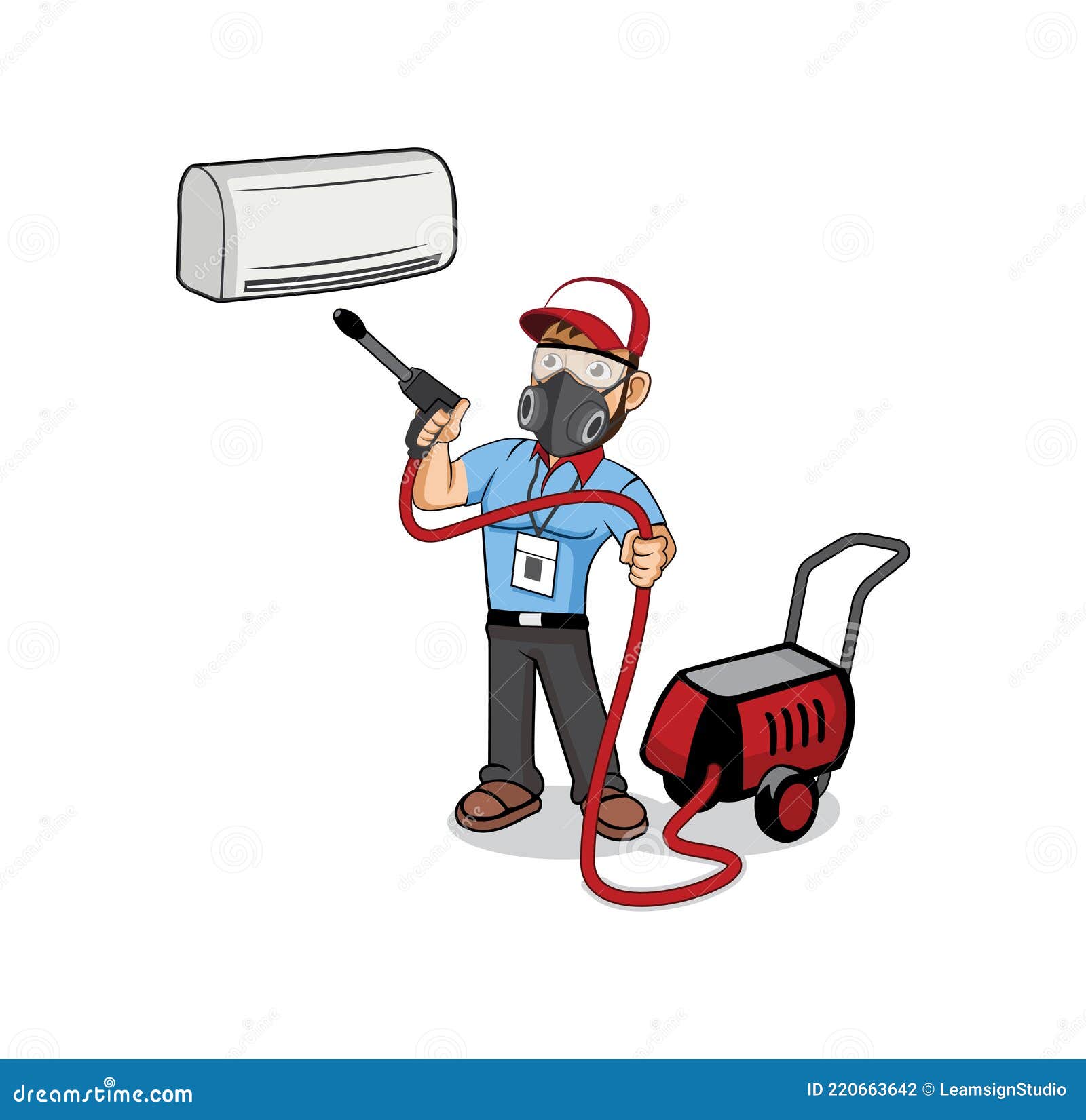 HVAC Service Cartoon Character Design Illustration Stock Vector ...