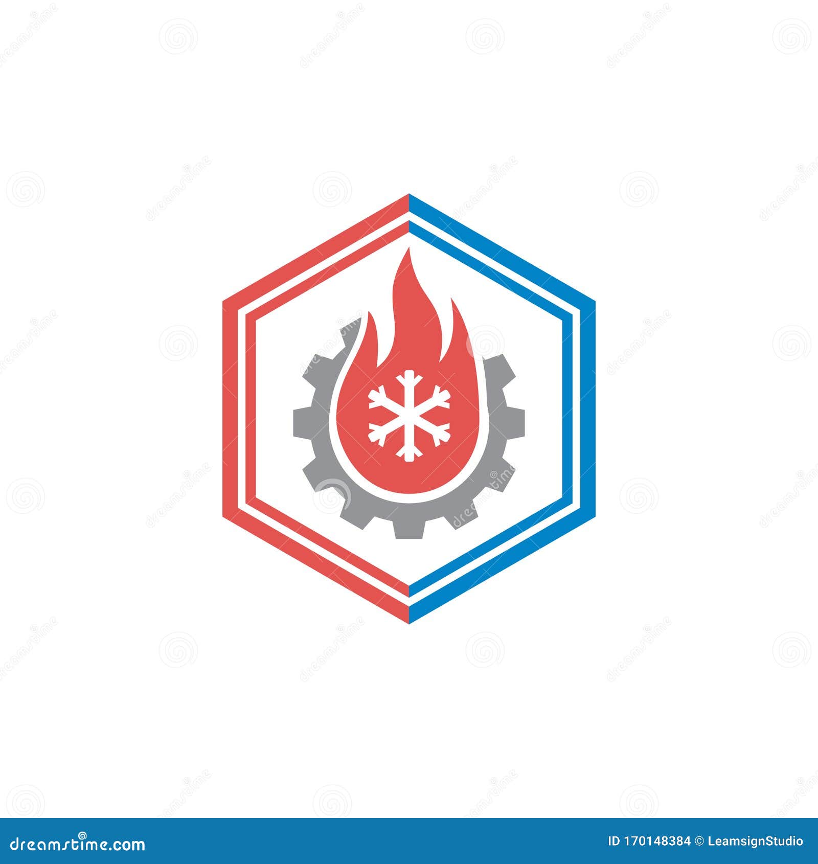 HVAC Cooling and Heating Logo Design Vector Stock Vector - Illustration ...