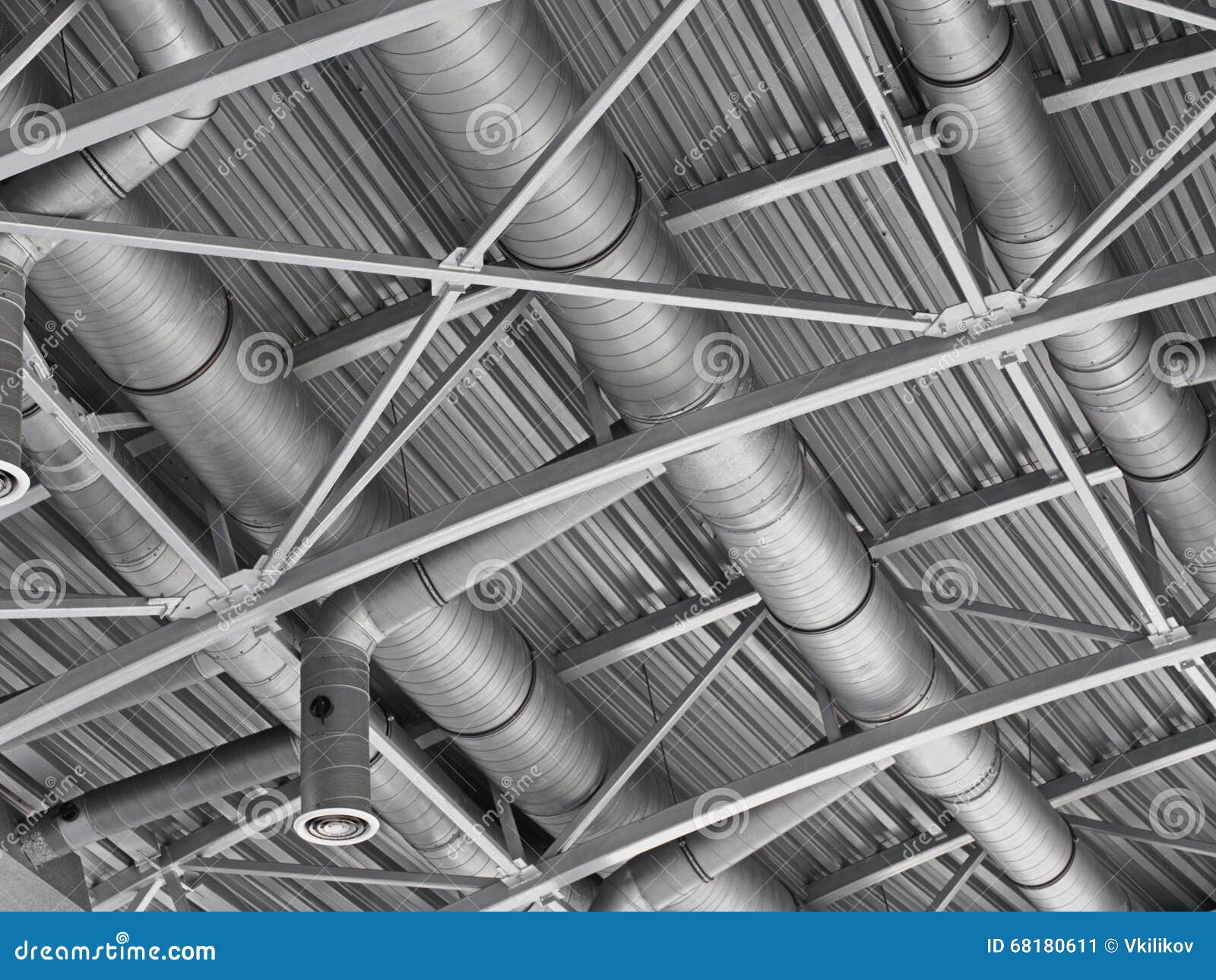 Hvac Duct Air Ventilation Pipes System Stock Image - Image of ceiling ...